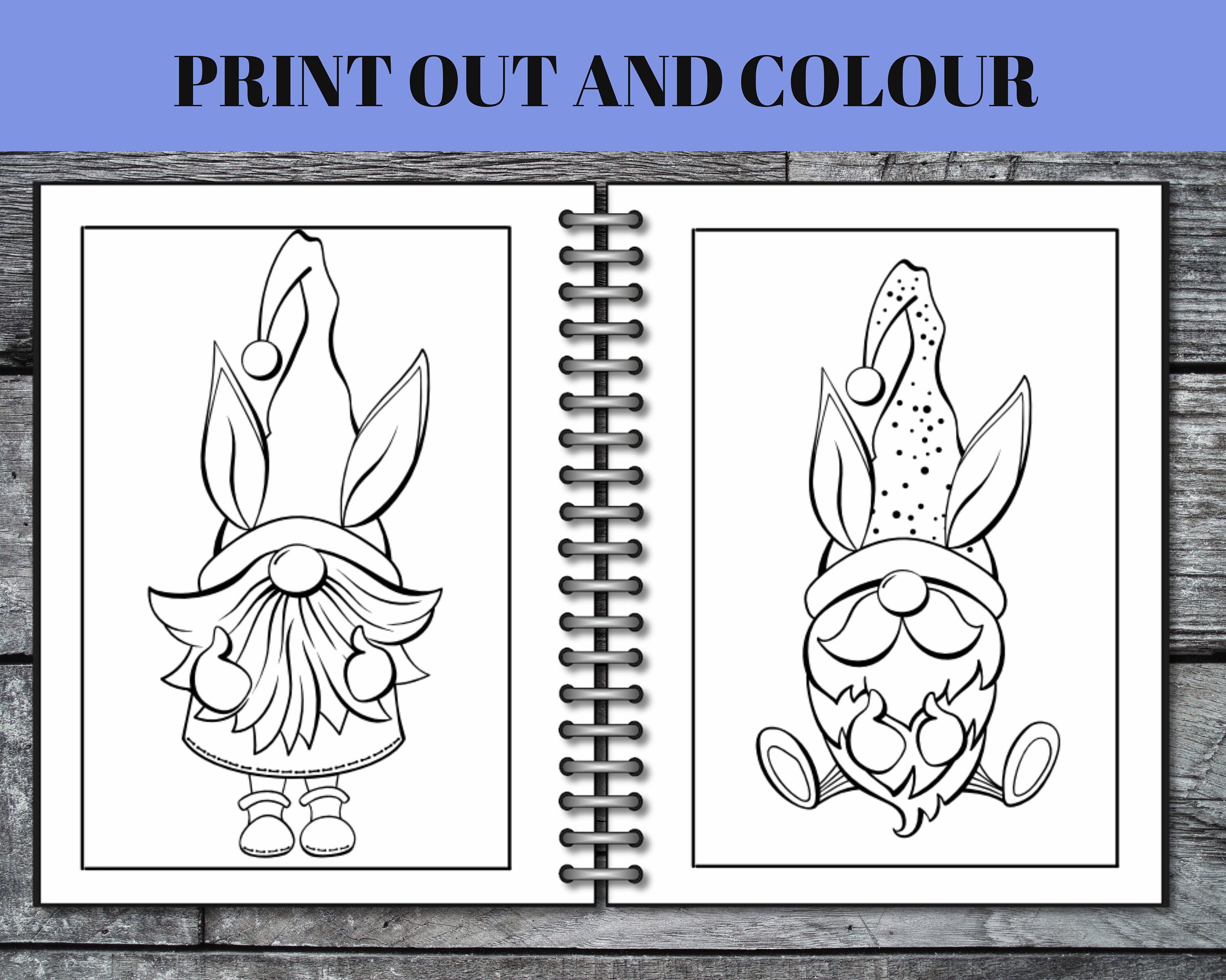 100 Easter Gnomes Coloring Pages Printable Coloring Book Instant ...