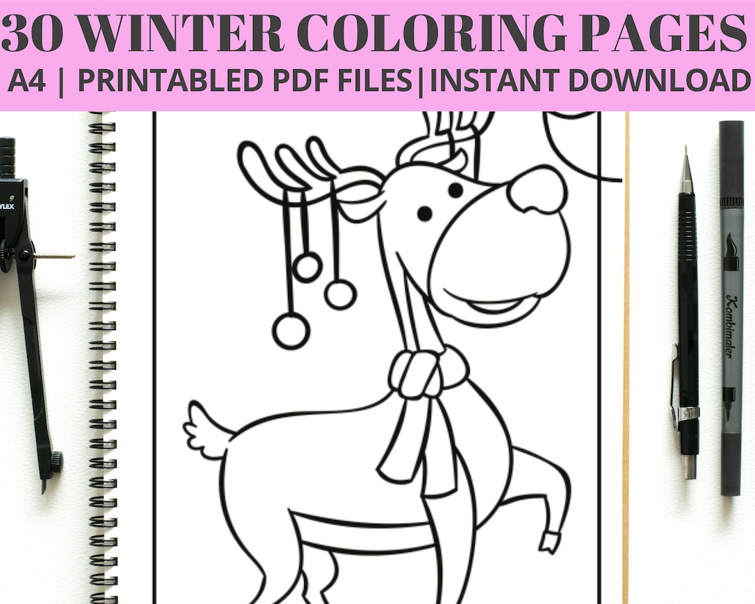 30 Winter Coloring Pages, Christmas Coloring Pages, Christmas Printable ...