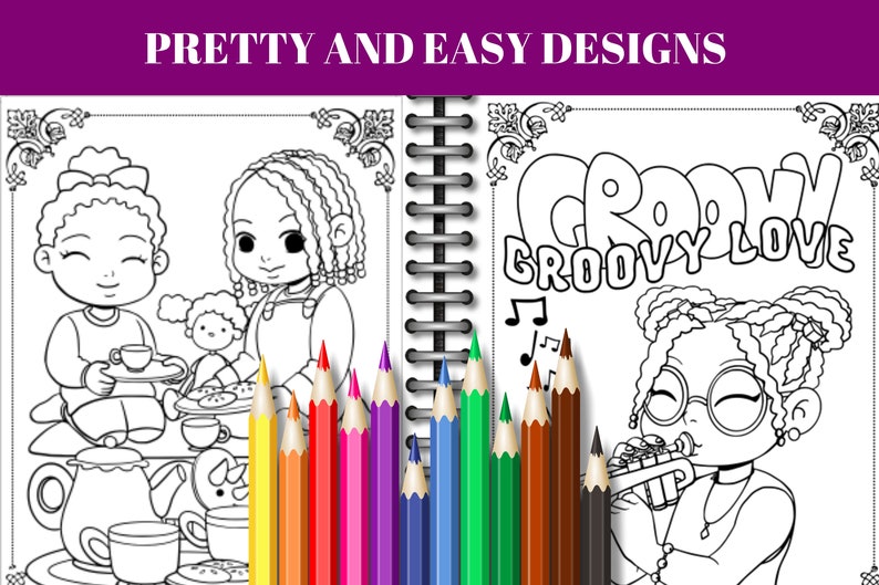 25 Black Girl Magic Coloring Pages for Kids - A4 INSTANT DOWNLOAD ...