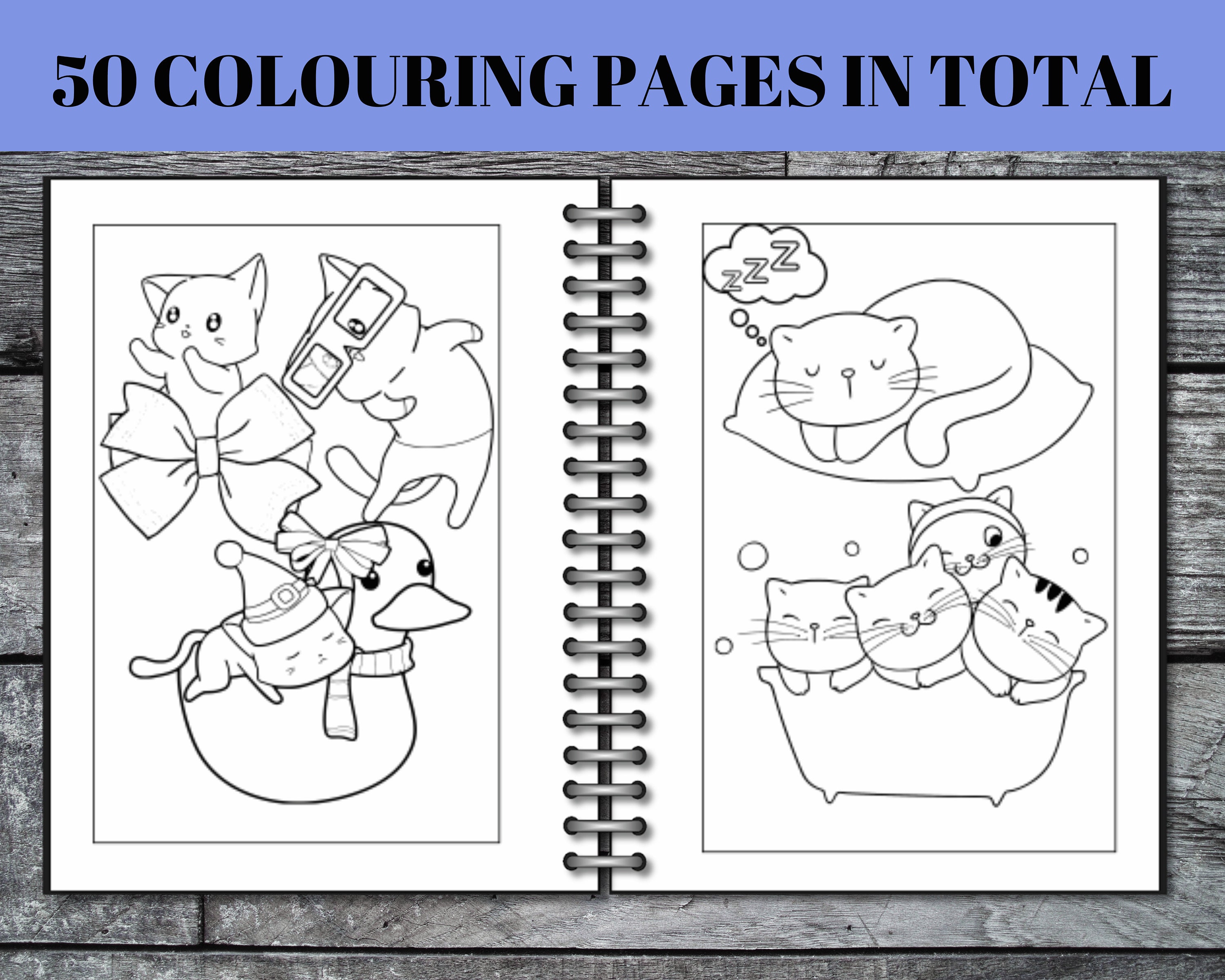 50 Cat Coloring Pages, Printable Cat Coloring Pages for Kids, Boys ...