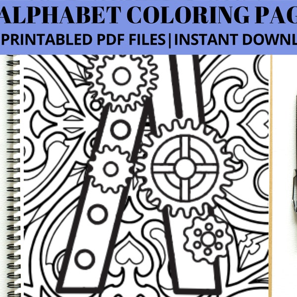 Mandala Alphabet Coloring Page - Etsy