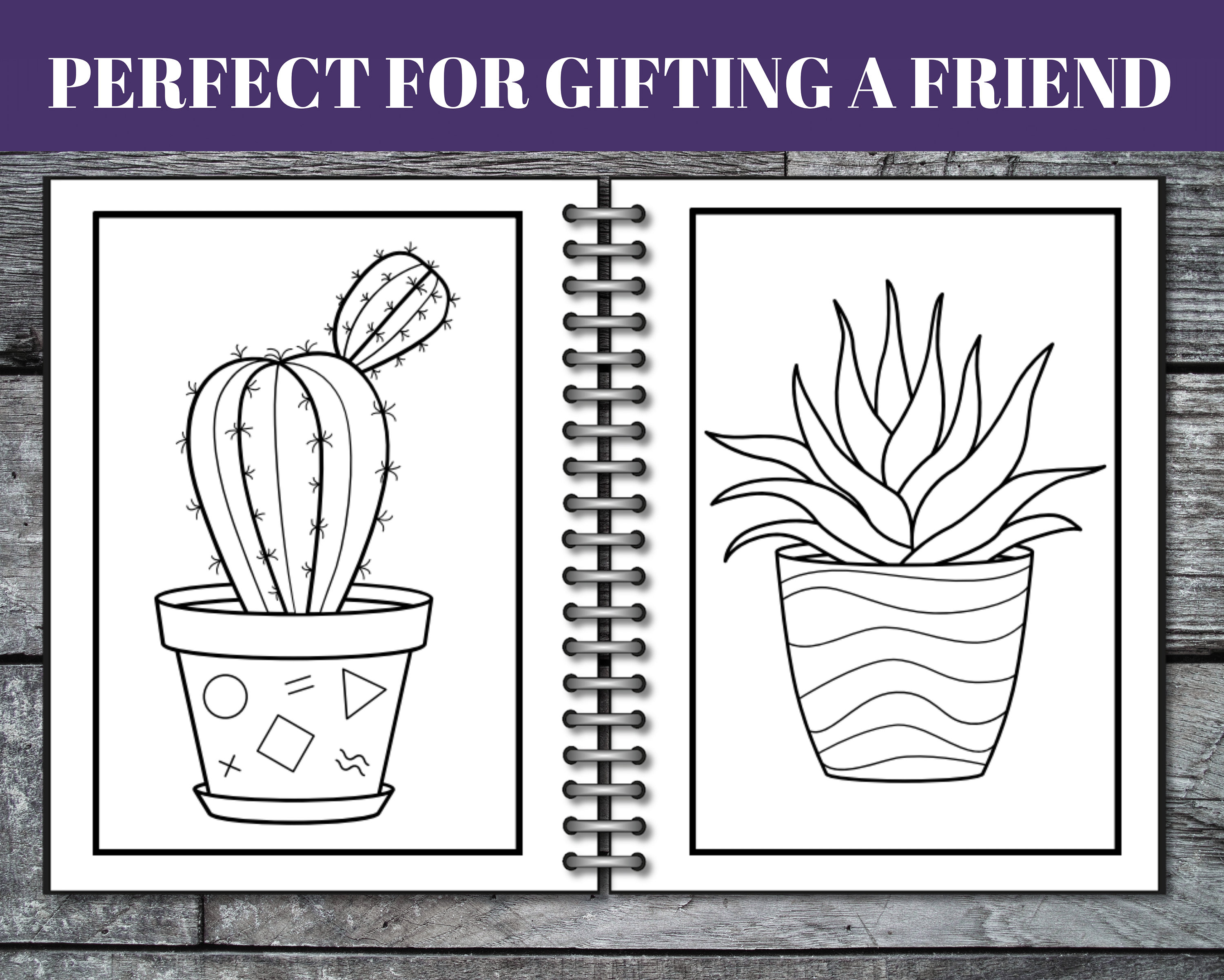 70 Houseplant Coloring Pages, Printable Adorable Succulent, Cactus ...