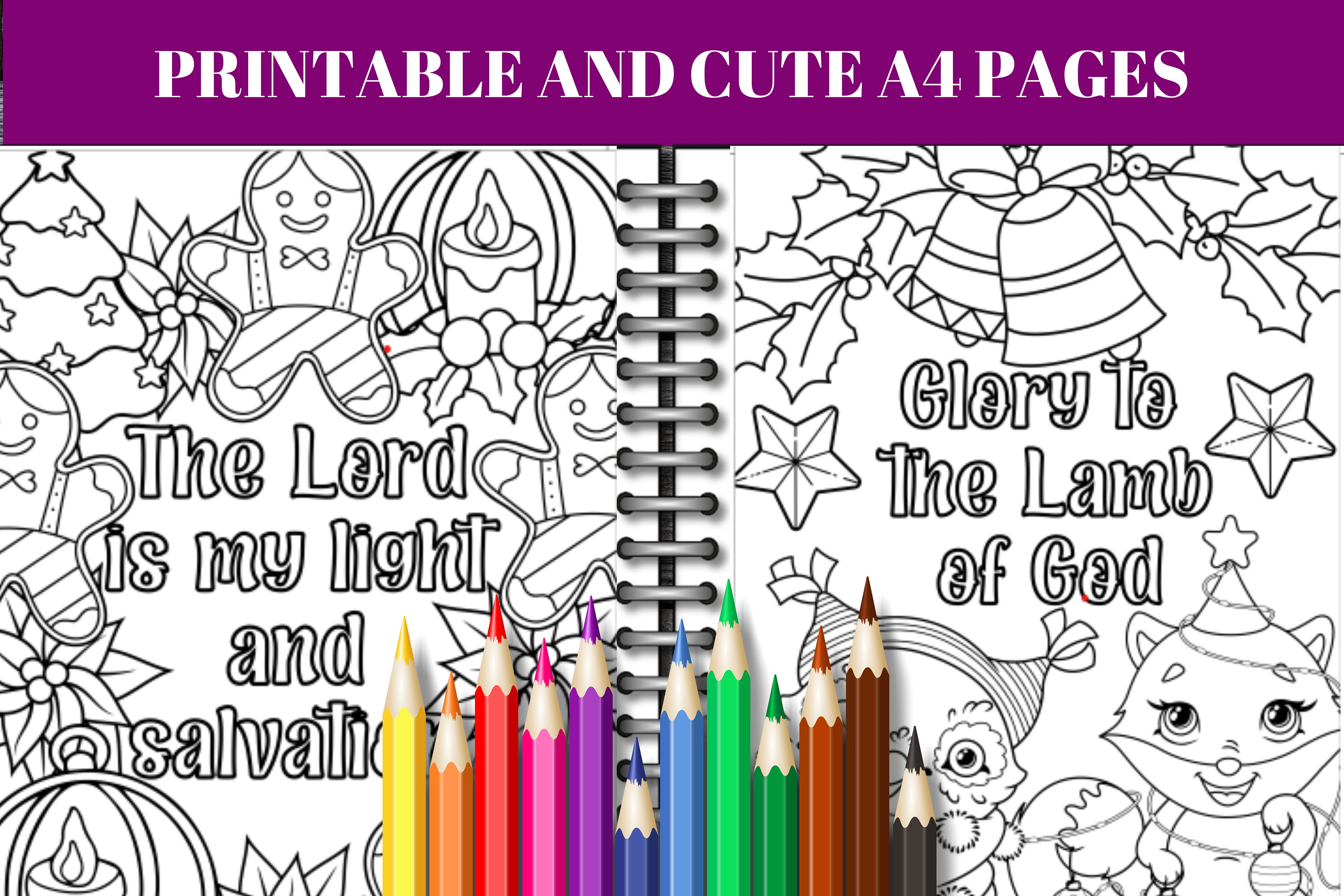 40 Pack Christmas Bible Verse Coloring Pages Printable Bible Coloring ...