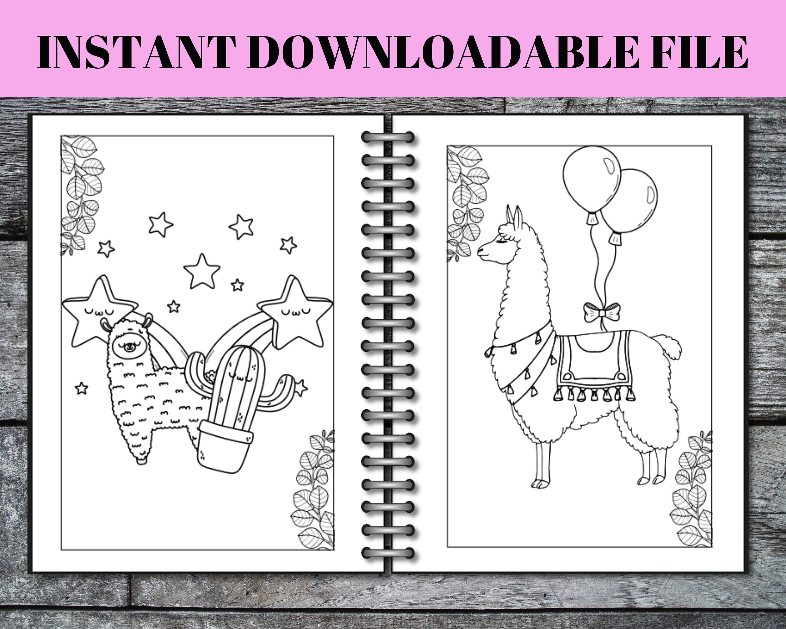 20 Llama Coloring Pages, Printable Pages, Cute Llama Coloring Book ...