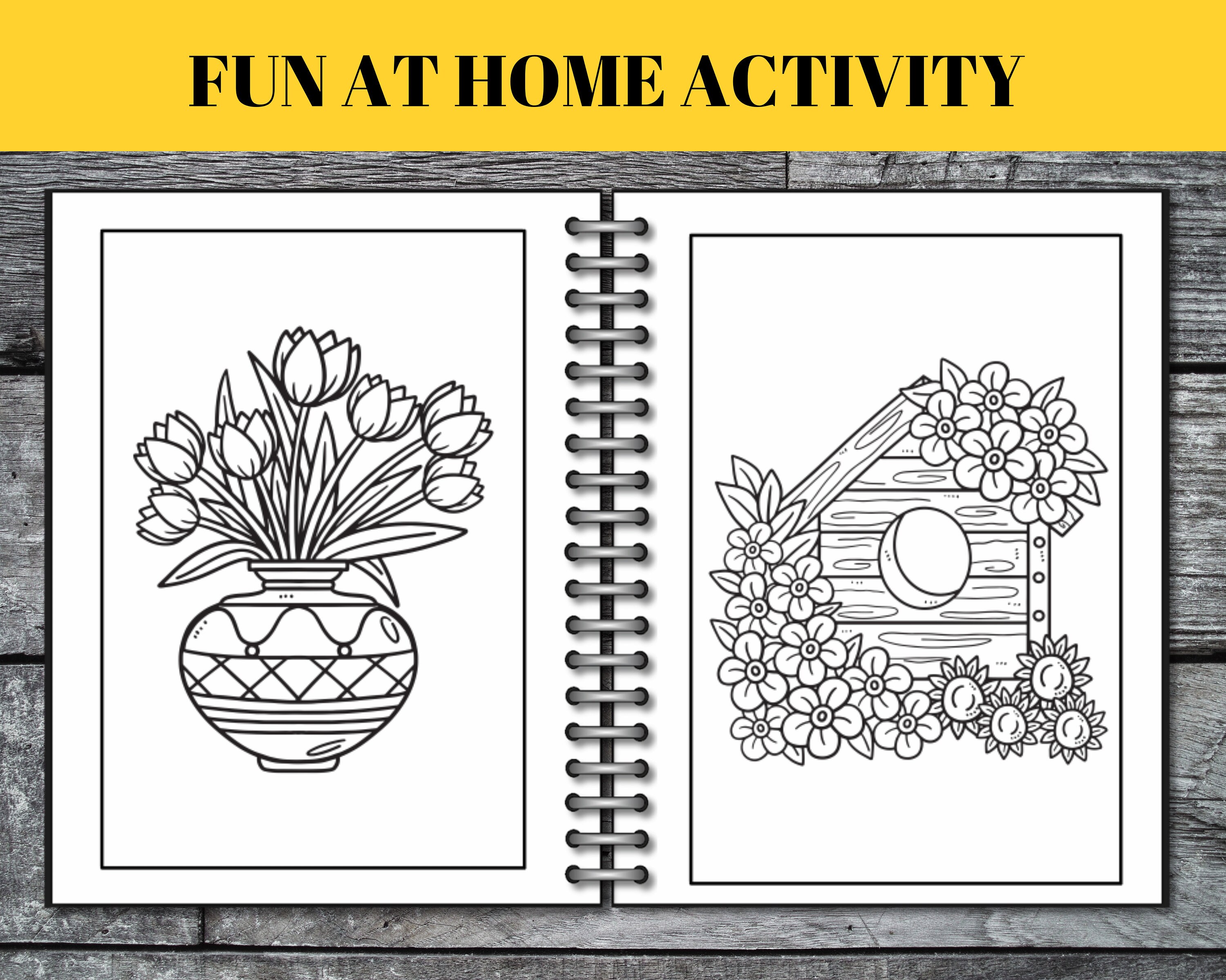 100+ Spring Coloring Page, Printable Spring Kids Activity Pages, Spring ...