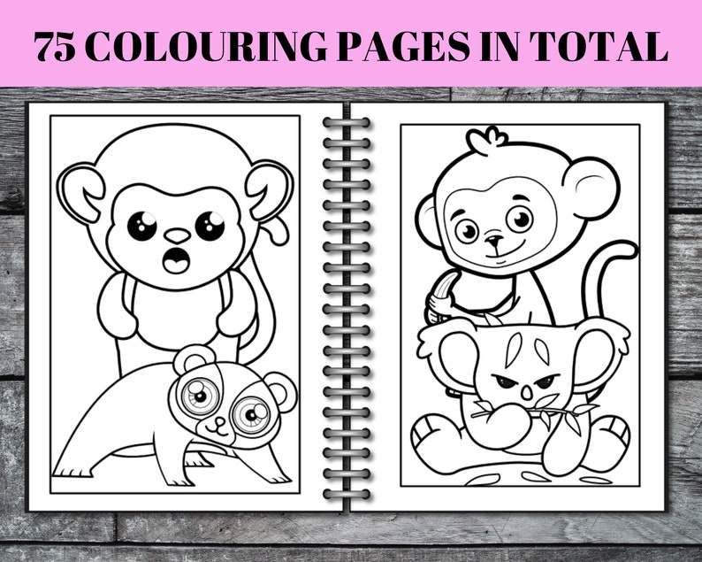 70 Jungle Monkey Coloring Pages Monkey Coloring Book for Kids Boys and ...