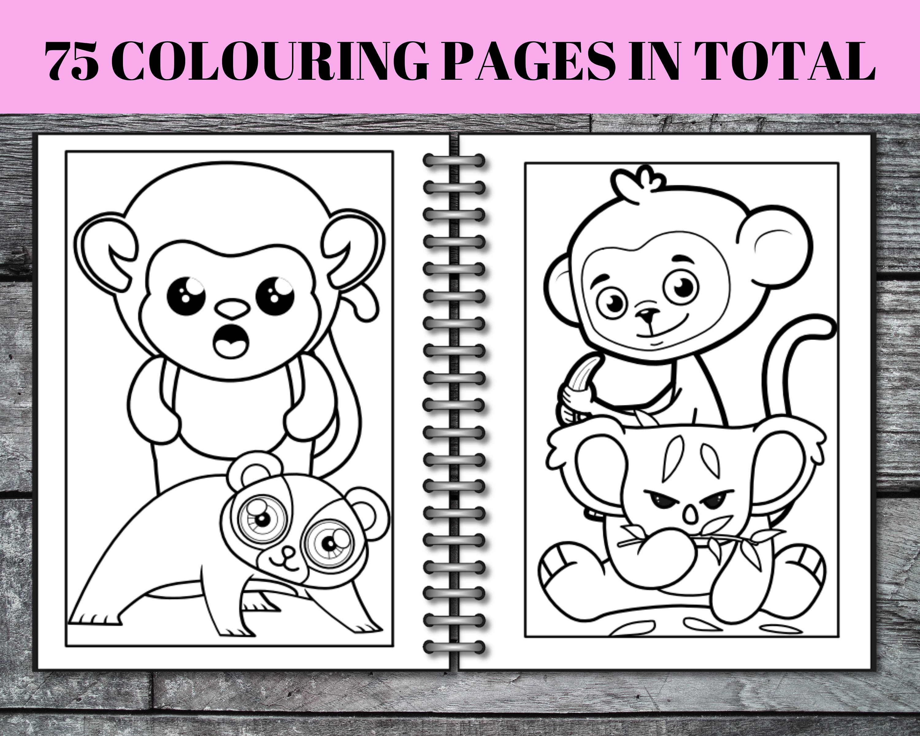 70 Jungle Monkey Coloring Pages Monkey Coloring Book for Kids Boys and ...