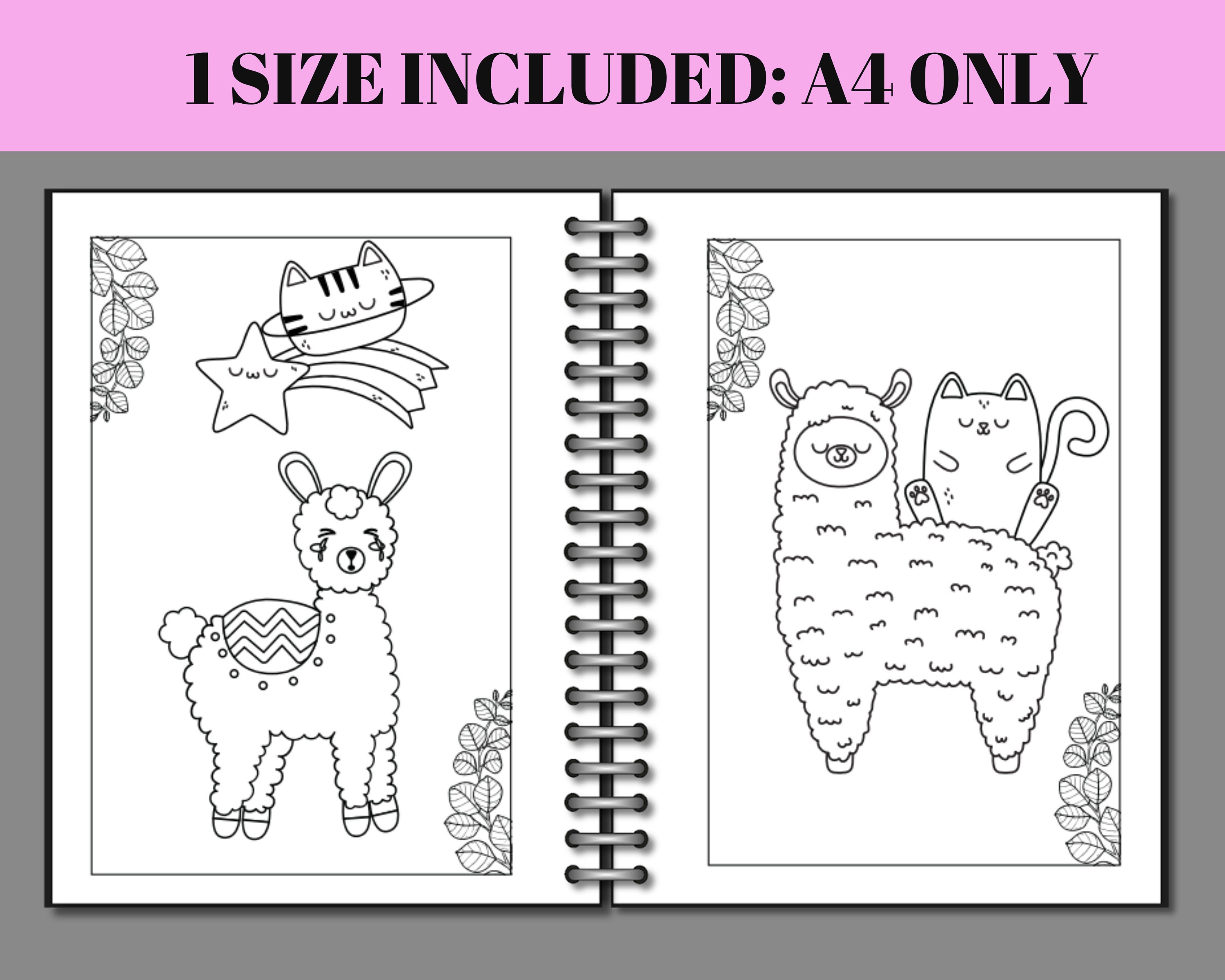 20 Llama Coloring Pages, Printable Pages, Cute Llama Coloring Book ...