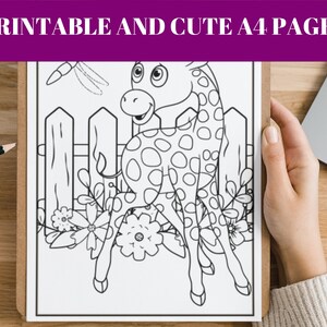 20 Cute Giraffe Coloring Page Book, Woodland Wildlife Animals, Animal ...