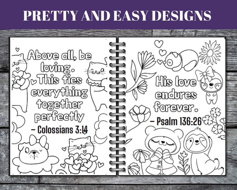 Kids Bible Verse Coloring Pages, Christian Printables (digital Download ...