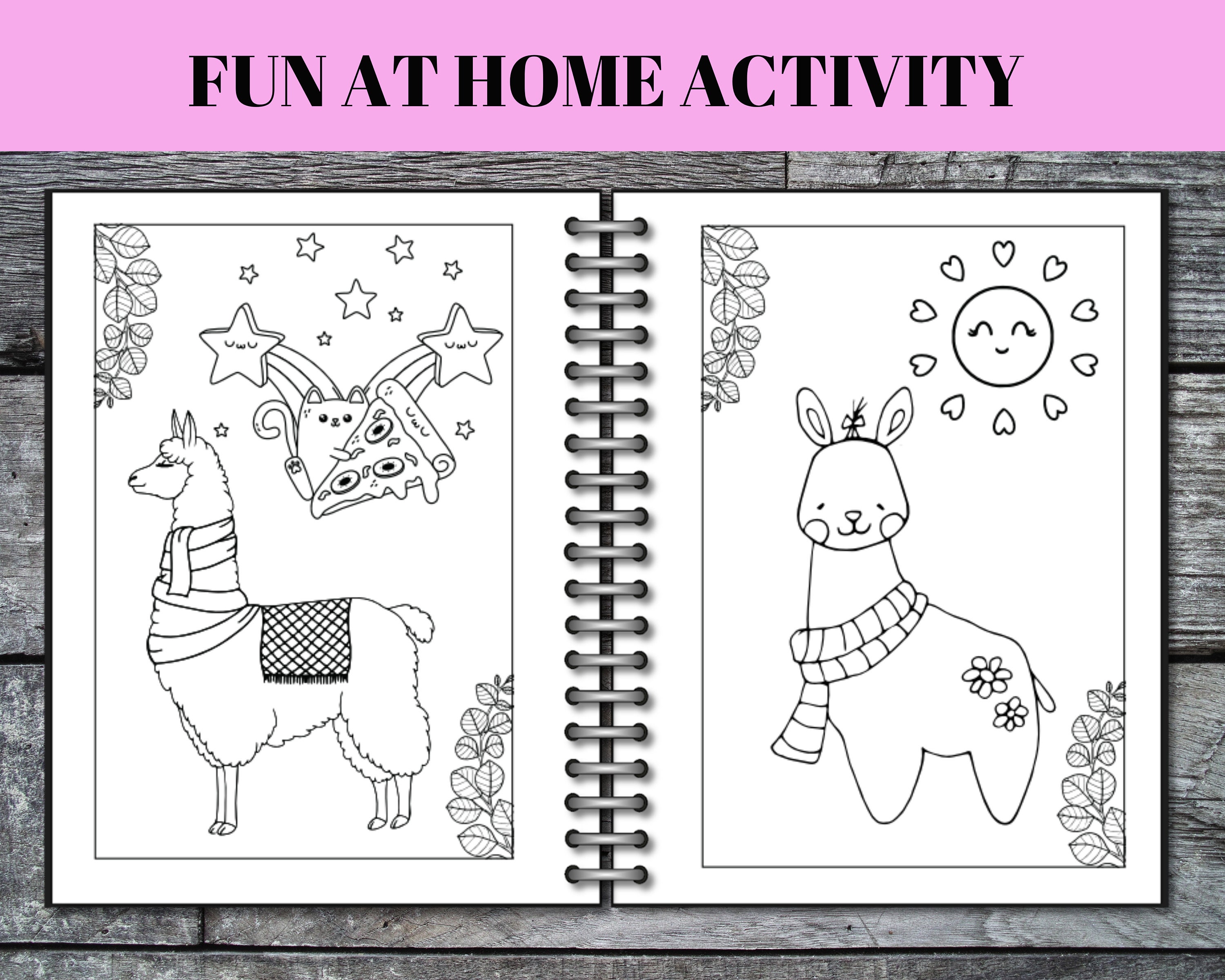 20 Llama Coloring Pages, Printable Pages, Cute Llama Coloring Book ...