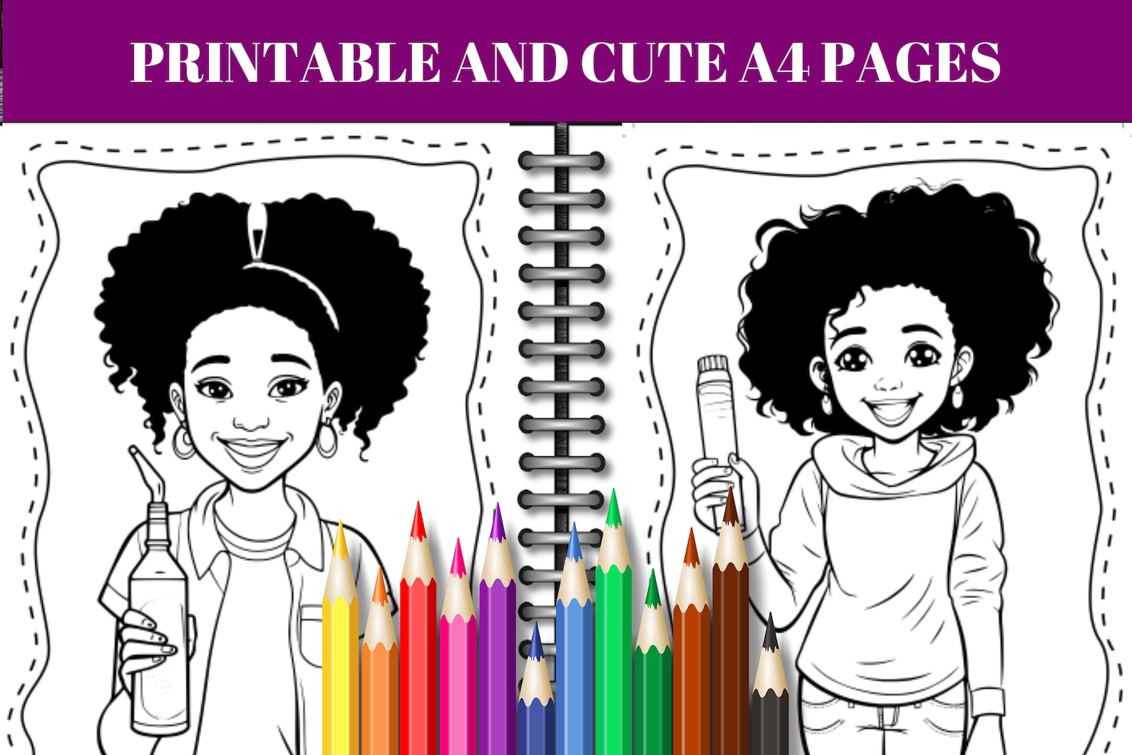 40 Black Girl Magic Coloring Pages for Kids- A4 INSTANT DOWNLOAD ...