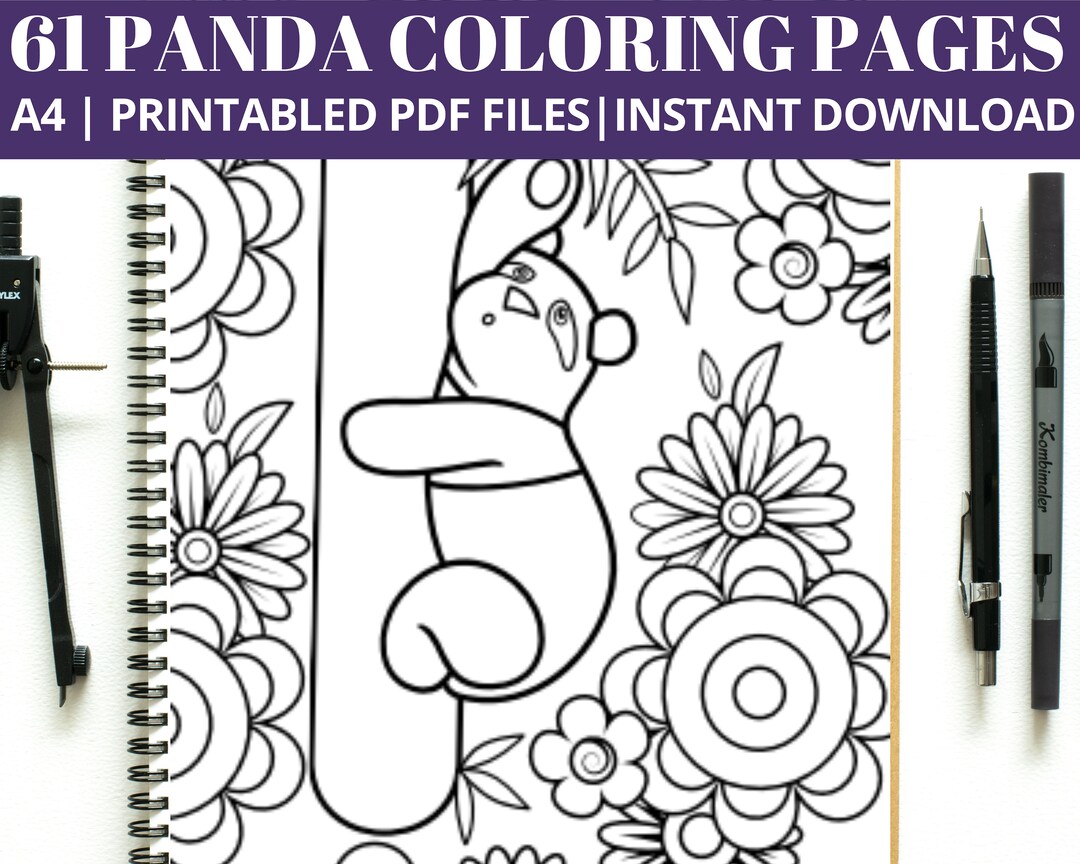 60+ Panda Bear Coloring Book Pages, Coloring Pictures of Pandas, Happy ...