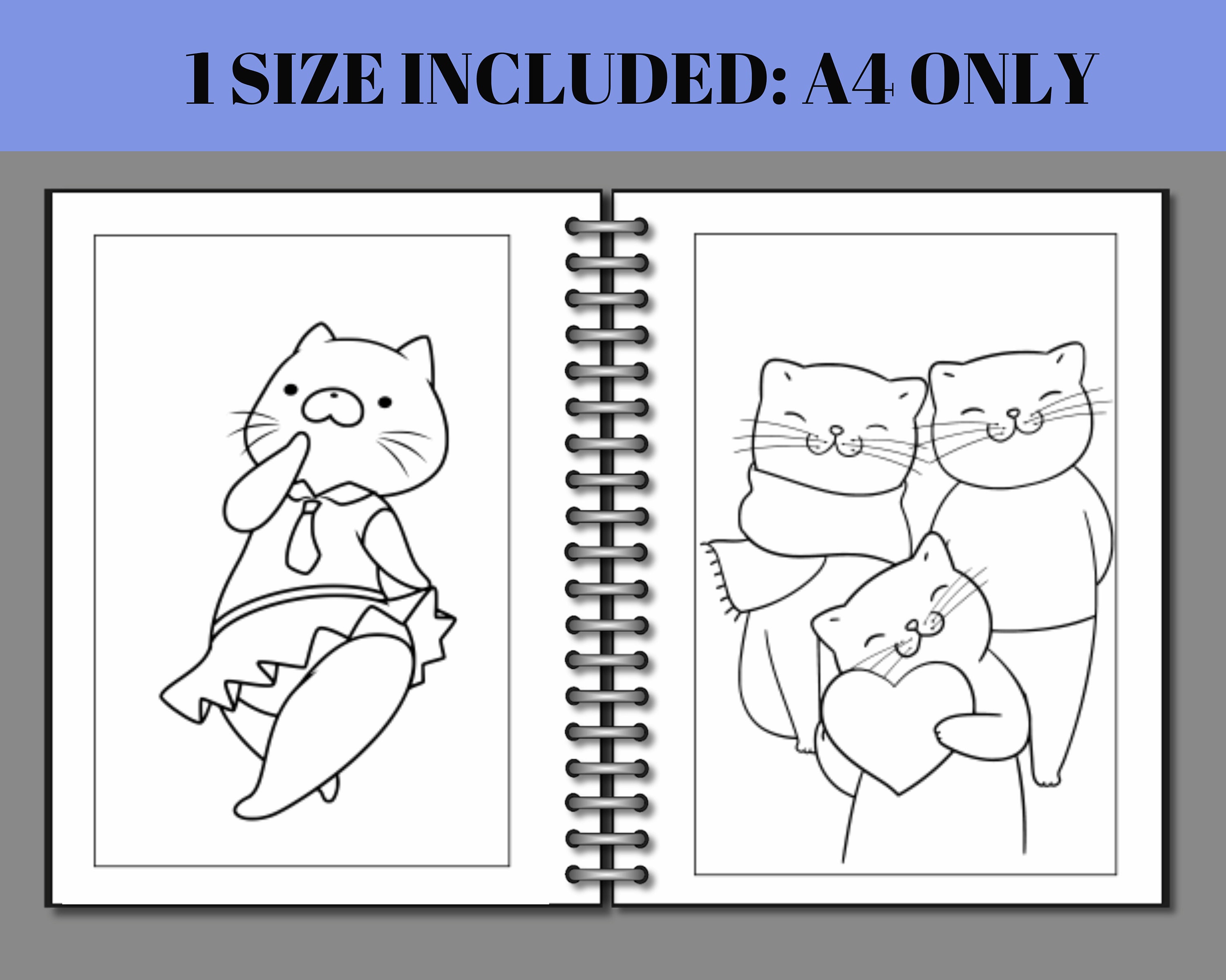 50 Cat Coloring Pages, Printable Cat Coloring Pages for Kids, Boys ...