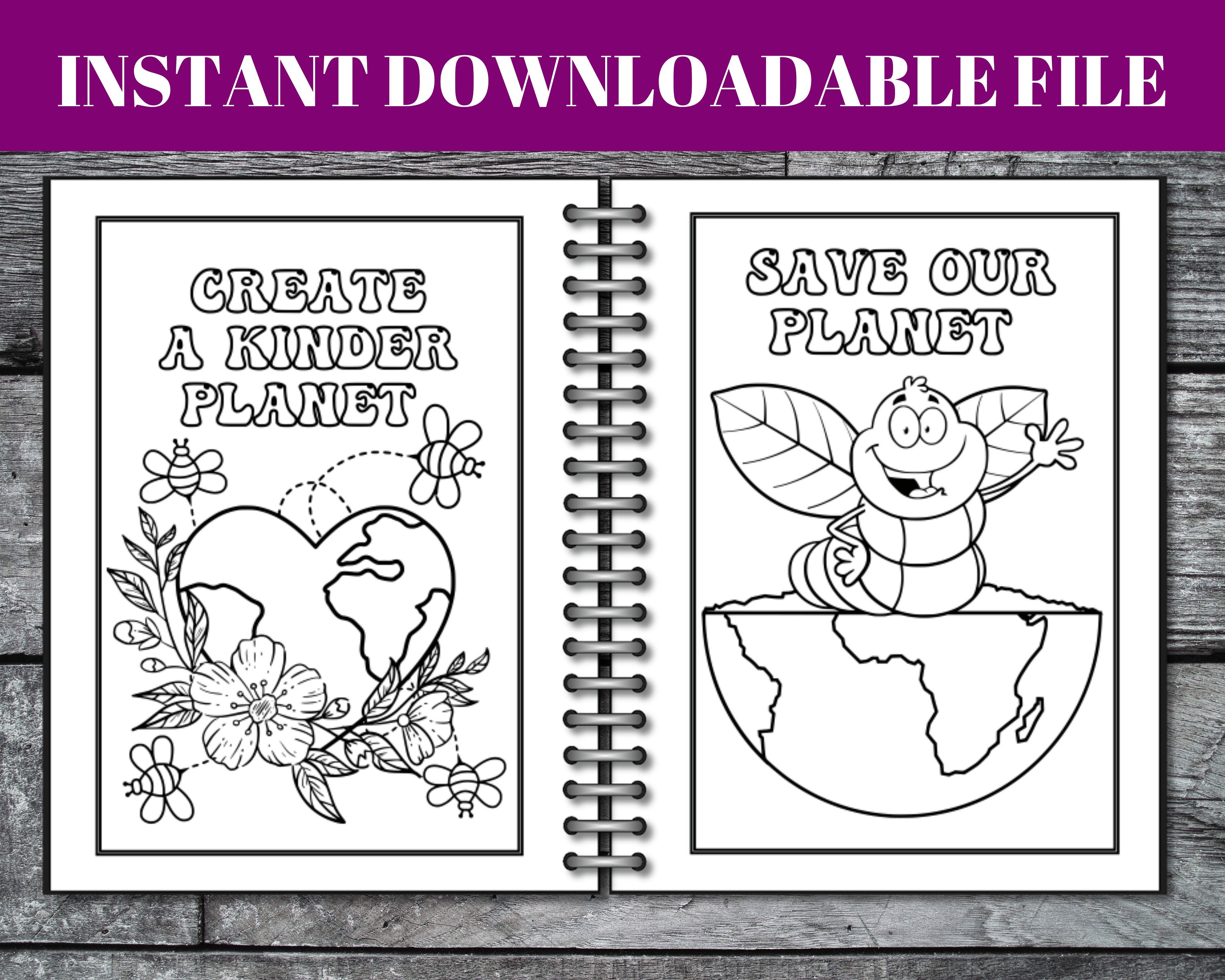 30 Earth Day Coloring Page PRINTABLE Nature Activity Planet - Etsy UK