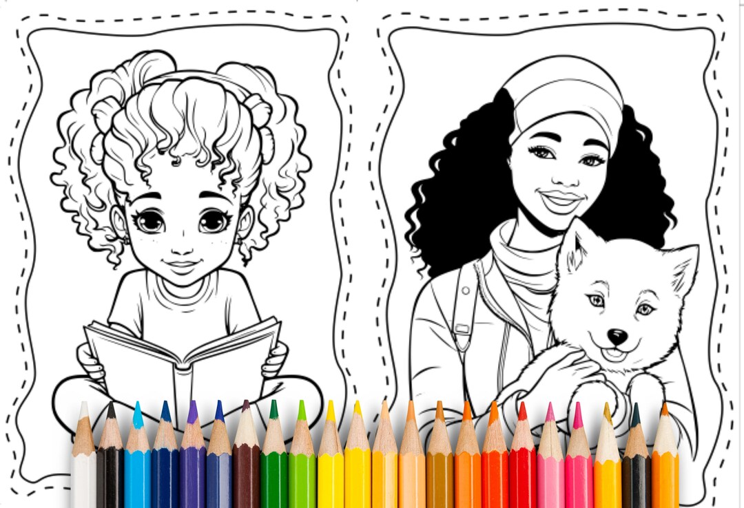 40 Black Girl Magic Coloring Pages for Kids- A4 INSTANT DOWNLOAD ...