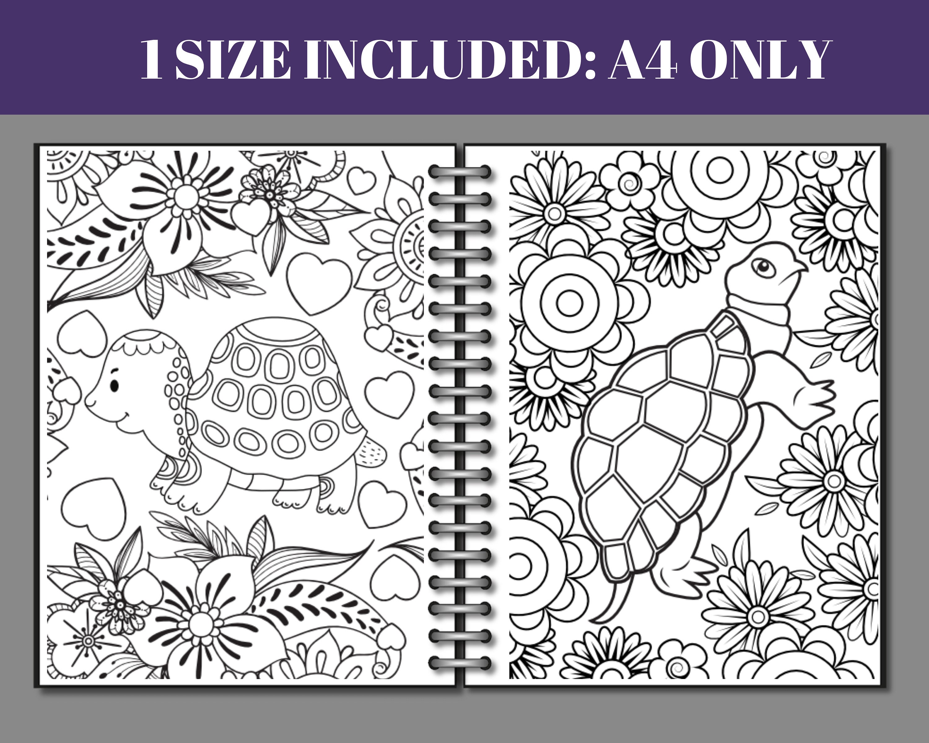 Turtle Coloring Page 20 Printable Pages Cute Turtles Digital Coloring ...