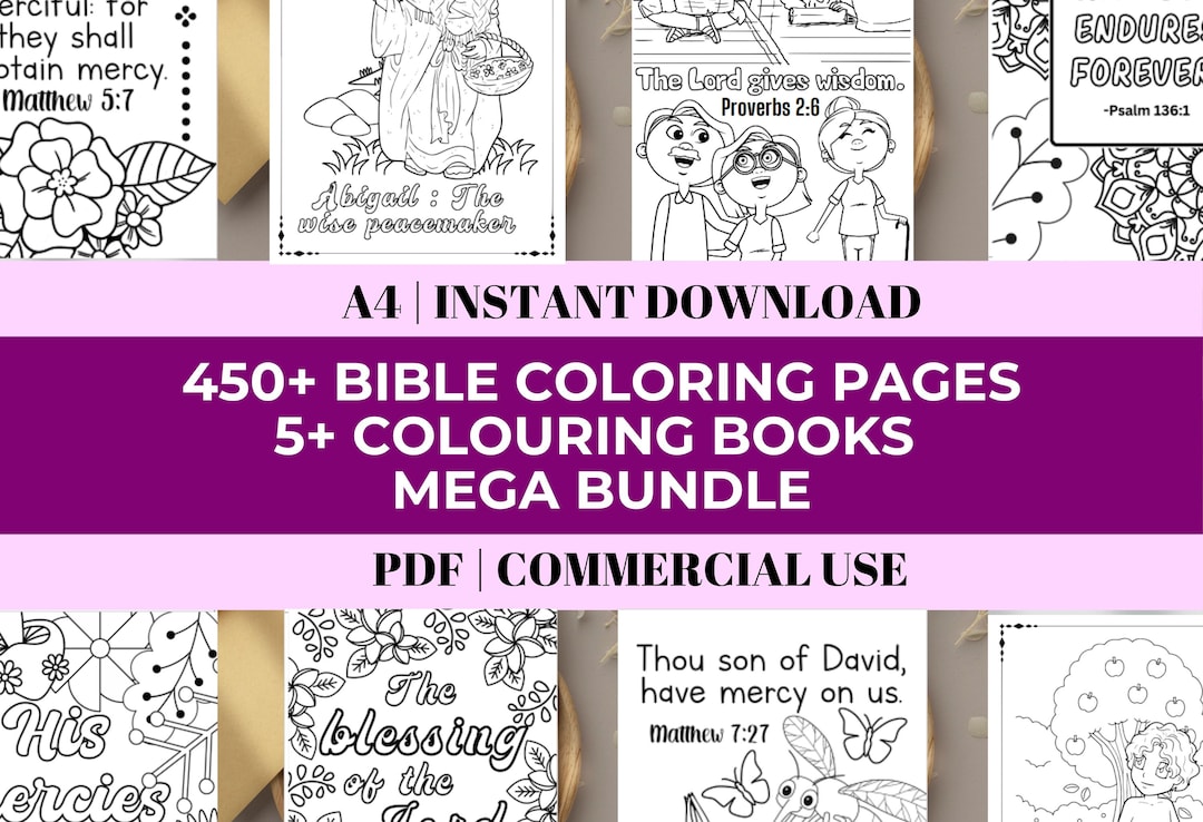 Kids Bible Verse Coloring Pages | Mega Bundle, 450+ Designs (digital ...