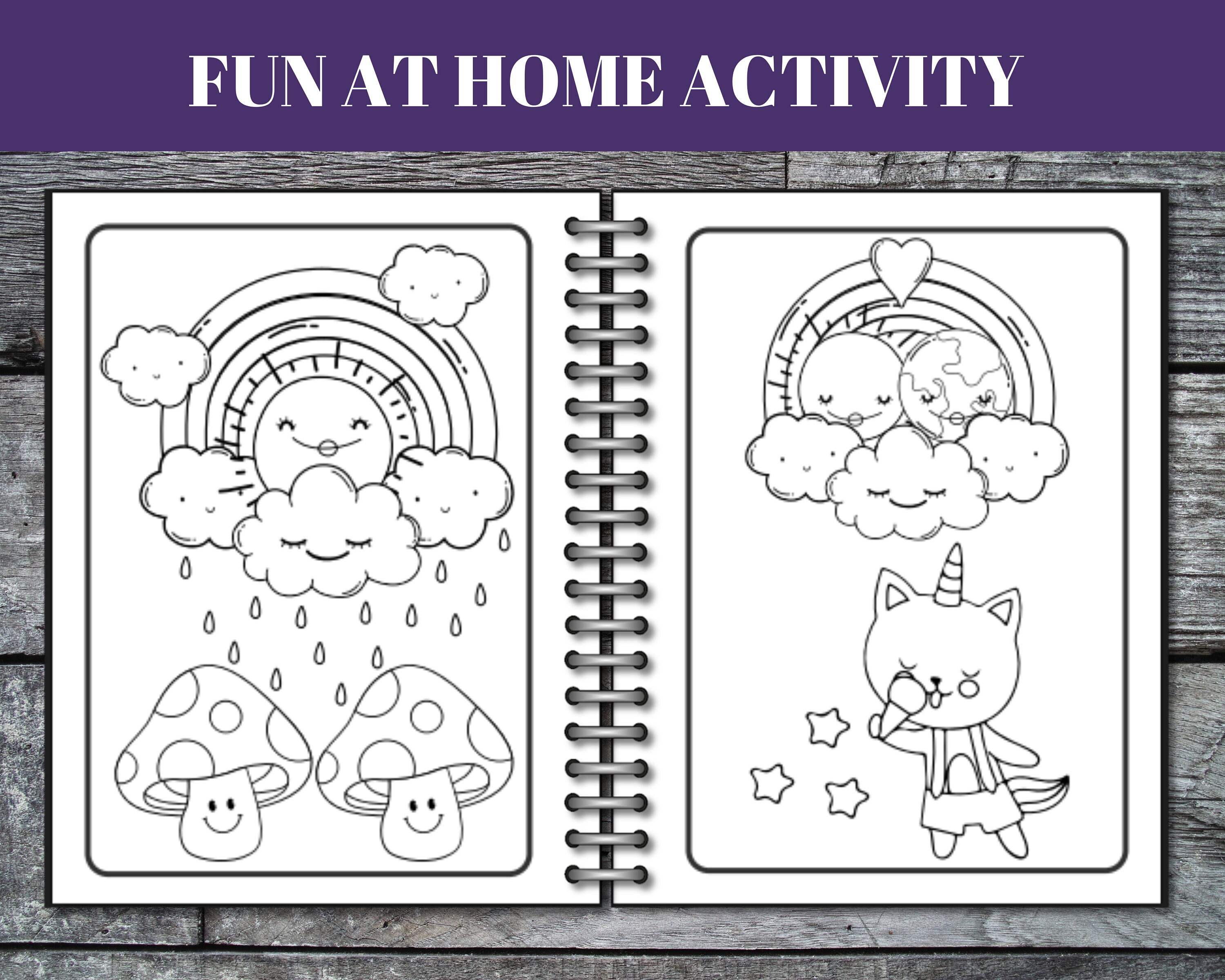 80 Rainbow Coloring Pages, Rainbow Party, Rainbow Birthday Activity ...