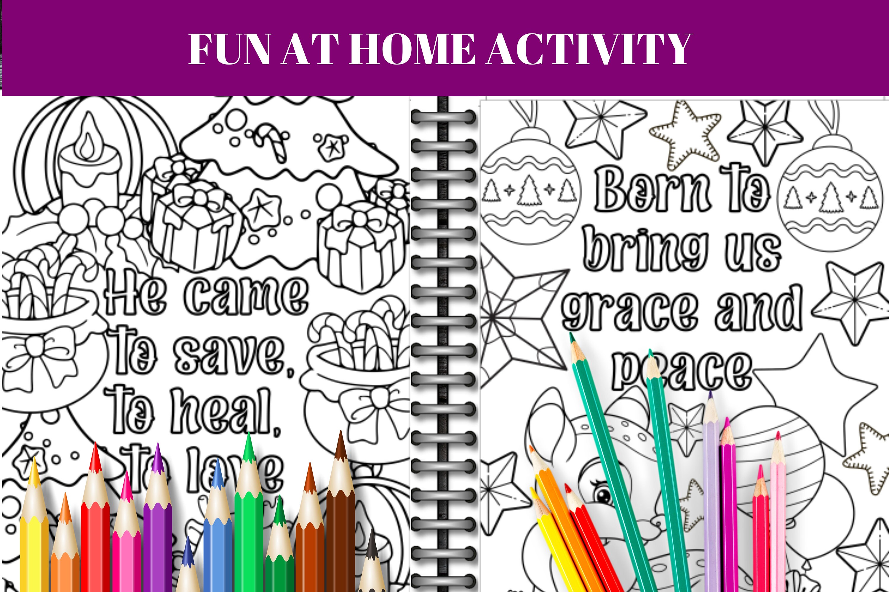 40 Pack Christmas Bible Verse Coloring Pages Printable Bible Coloring ...
