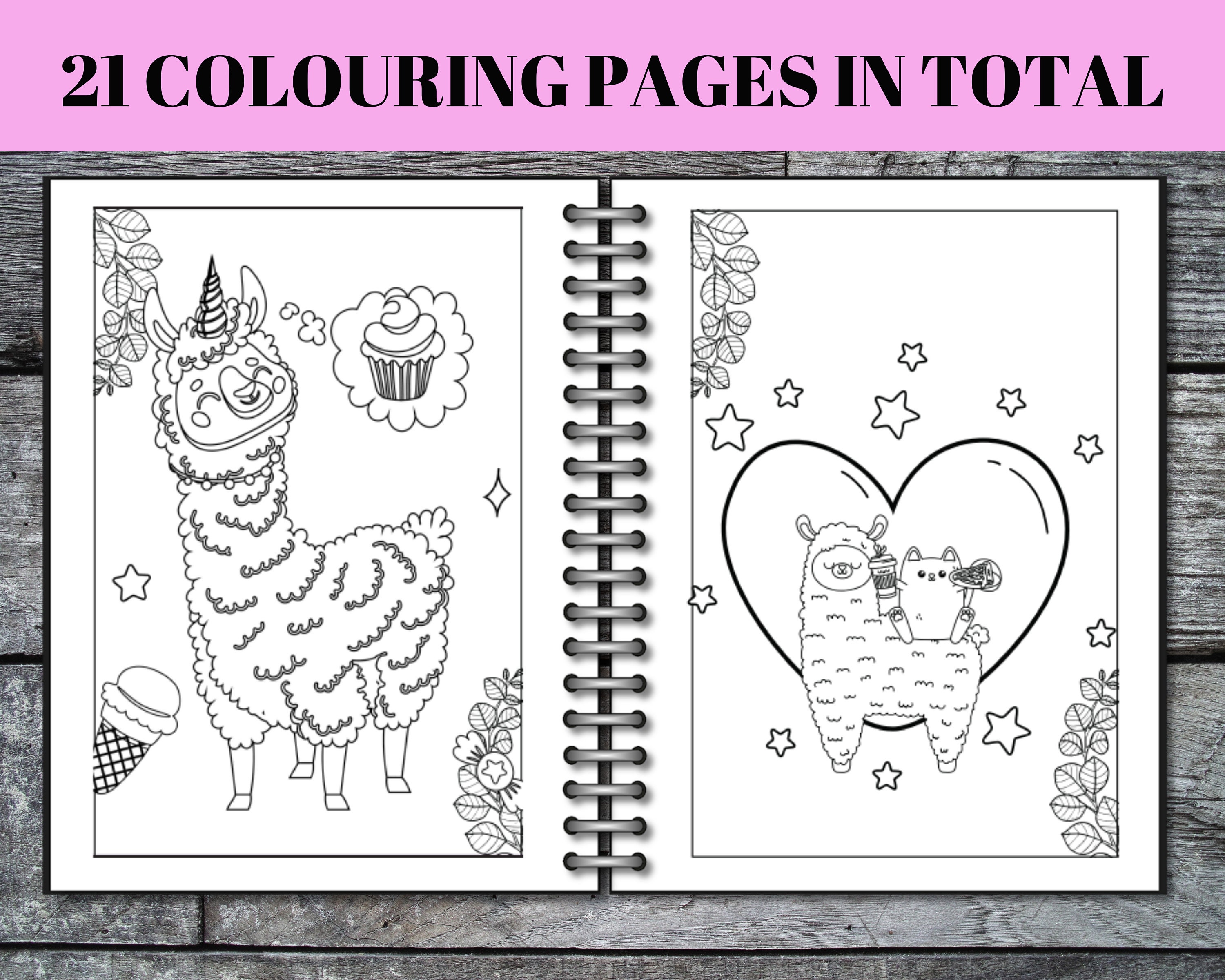 20 Llama Coloring Pages, Printable Pages, Cute Llama Coloring Book ...