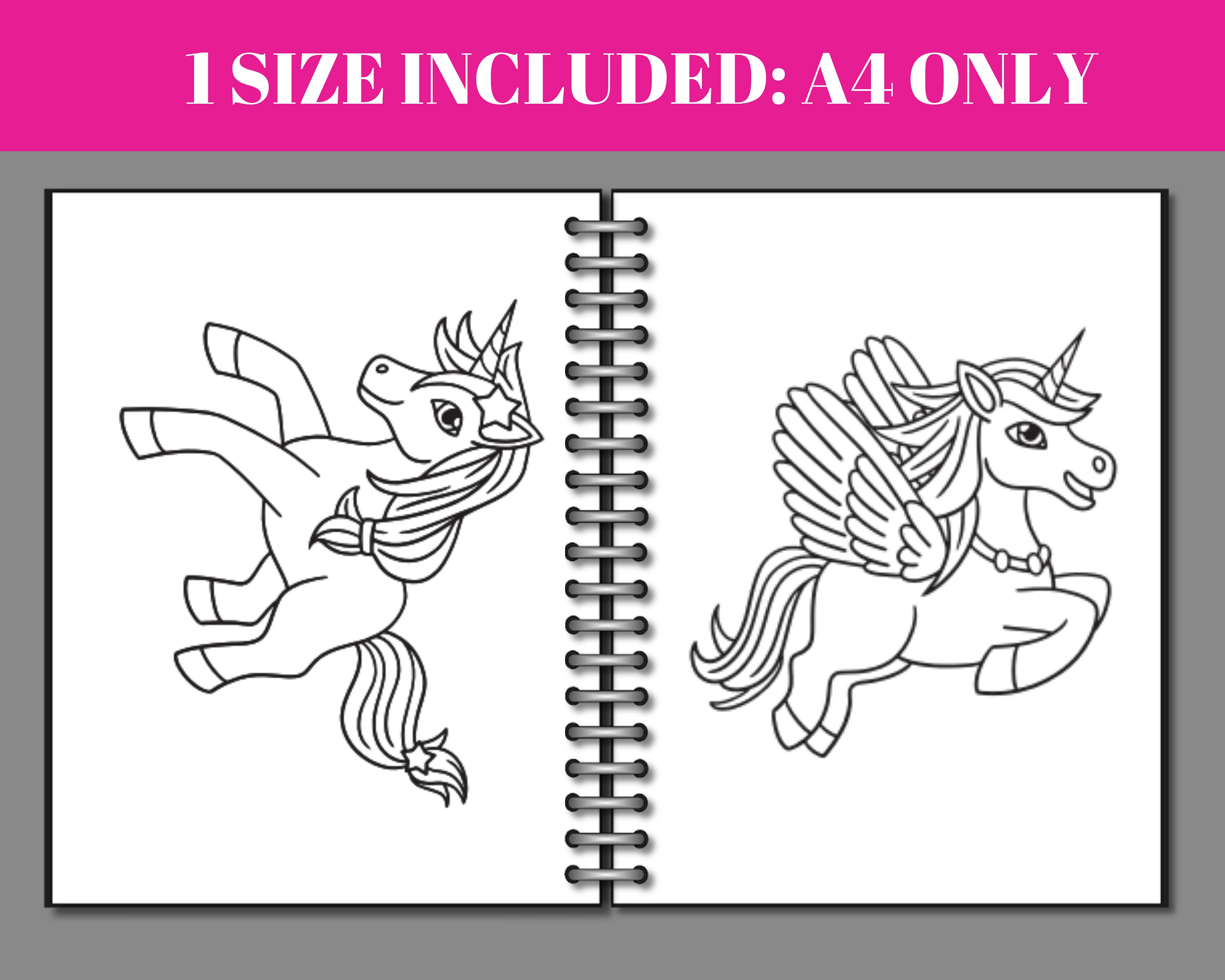 112 Unicorn Colouring Book Pages, Colouring Sheets - Unicorns With ...