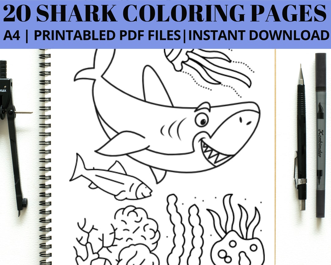 20 Shark Coloring Pages, Cute Shark Coloring Pages, Funny Shark ...