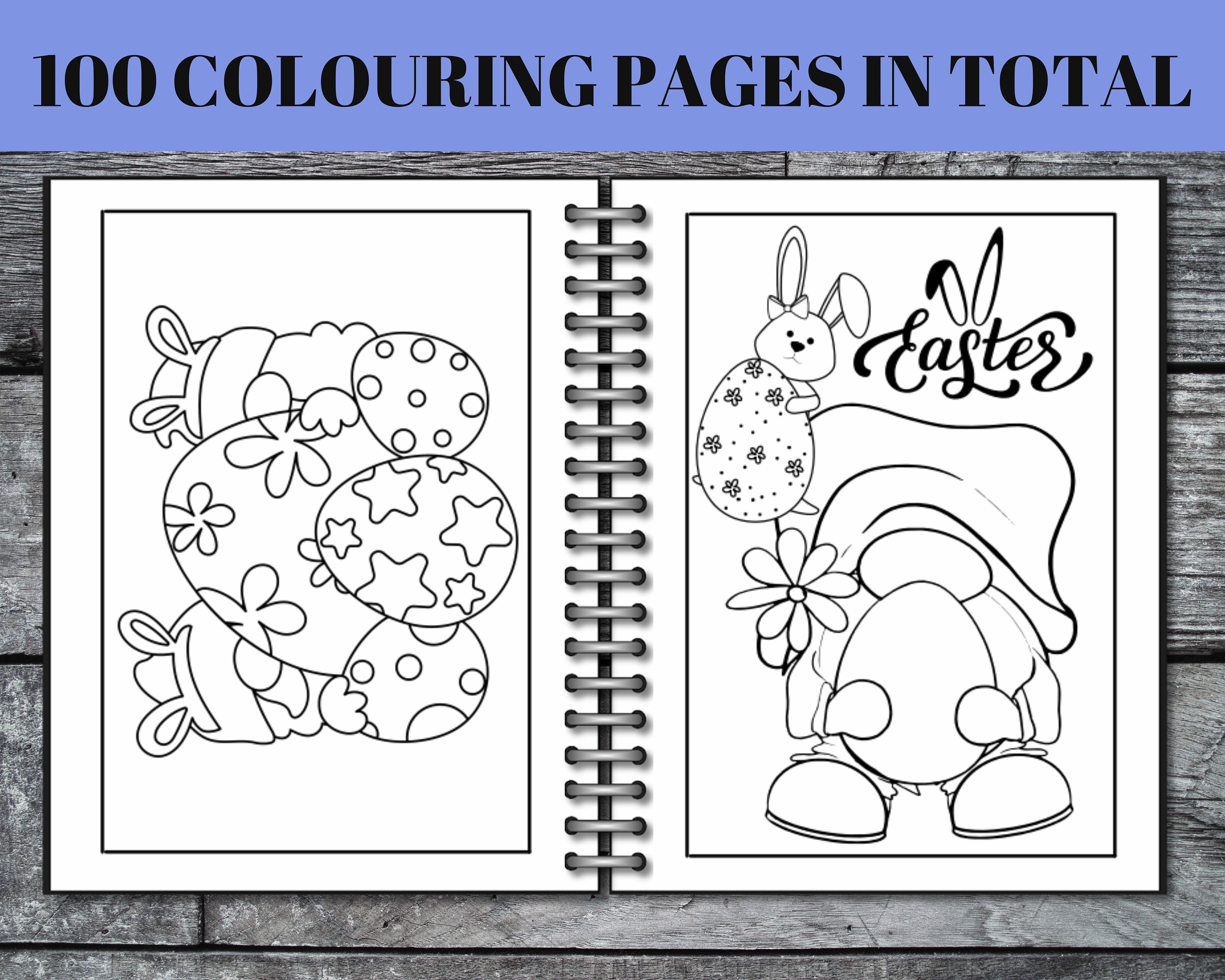 100 Easter Gnomes Coloring Pages Printable Coloring Book Instant ...