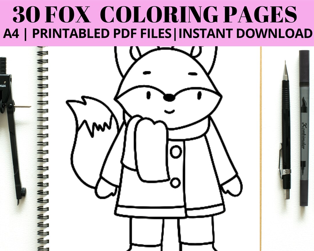 30 Fox Coloring Pages, Printable Fox Coloring Pages for Kids, Fox ...