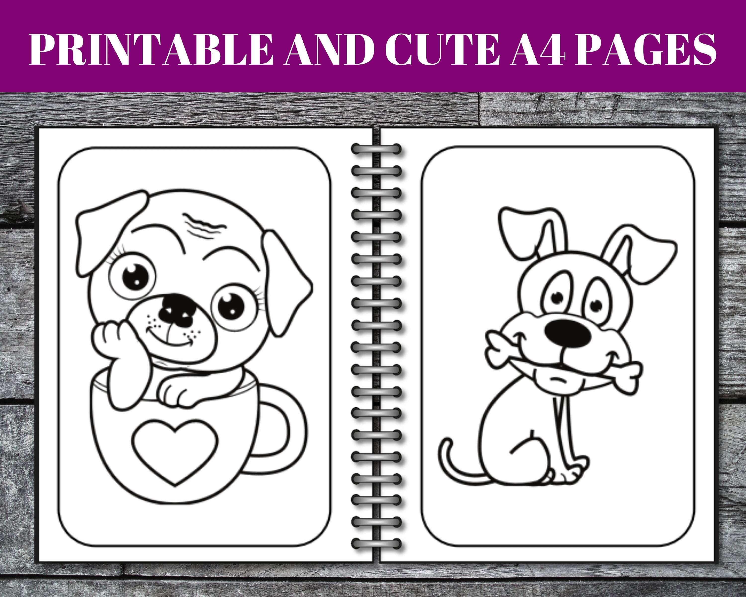 35 Adorable Dog Coloring Pages Bundle, Dog Lover Printables, Dog Owner ...