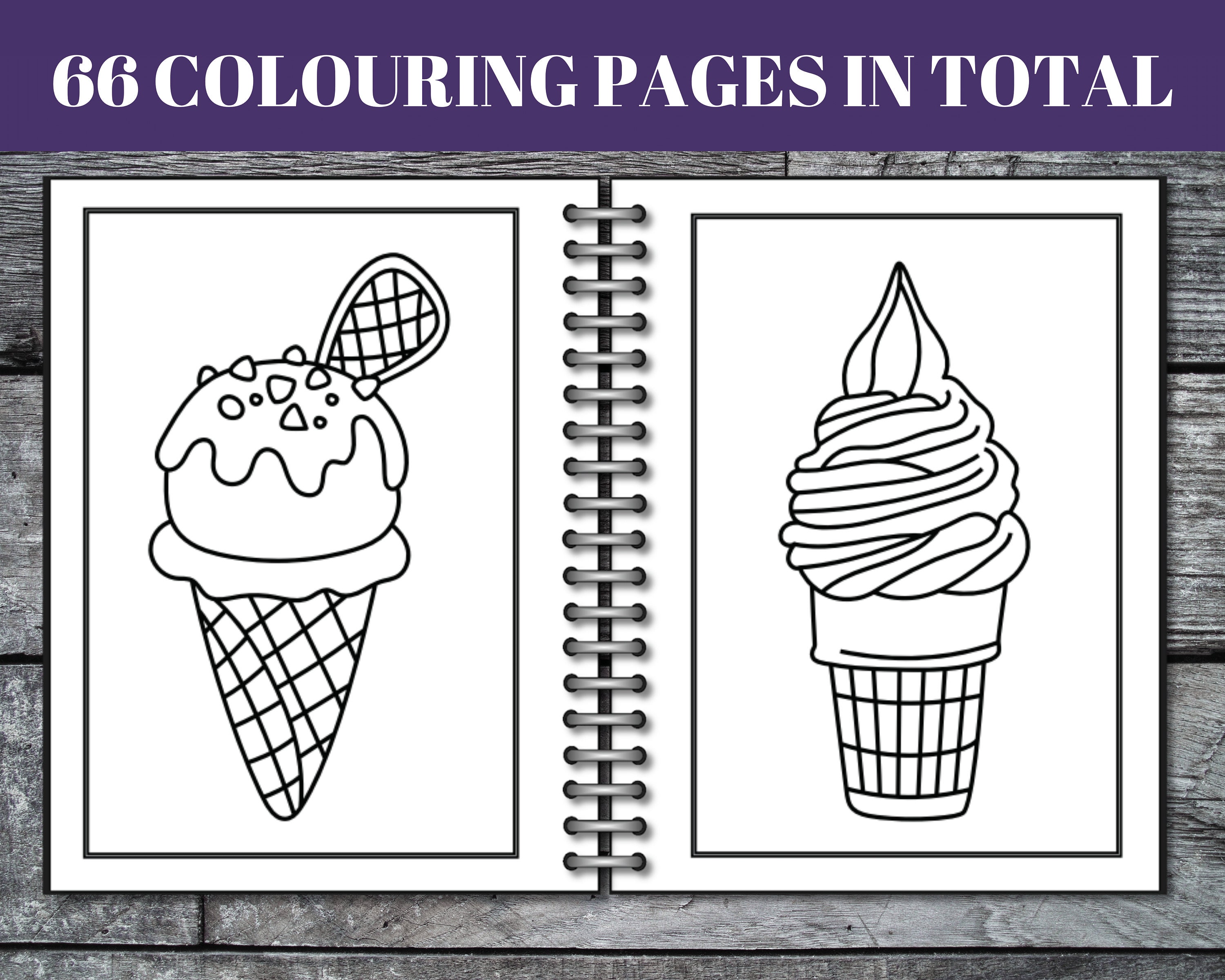 Ice Cream Coloring Pages for Kids 60 Ice Cream Coloring - Etsy