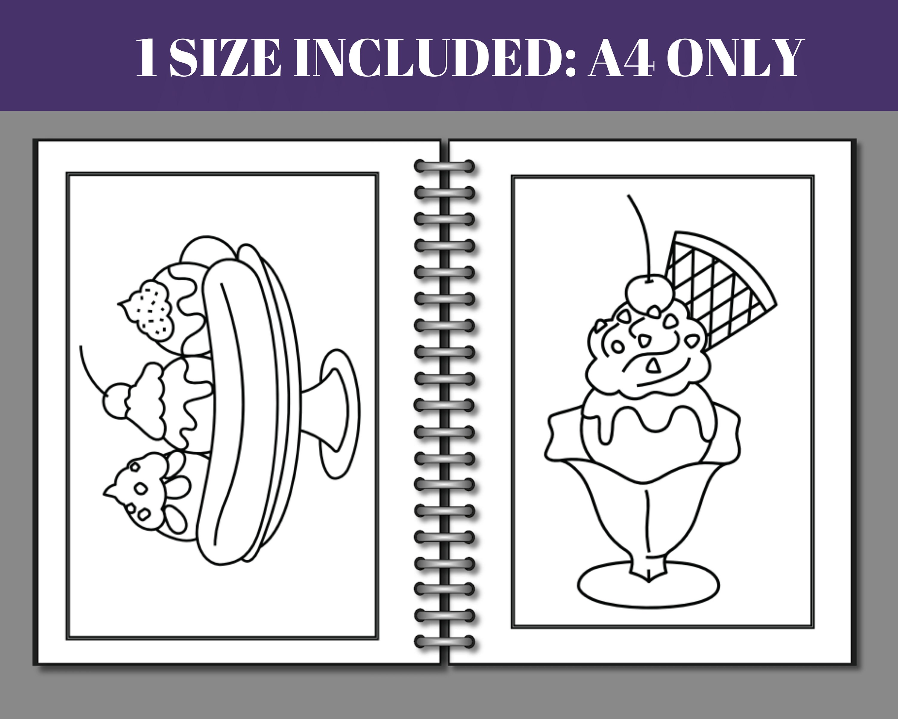 Ice Cream Coloring Pages for Kids 60 Ice Cream Coloring - Etsy