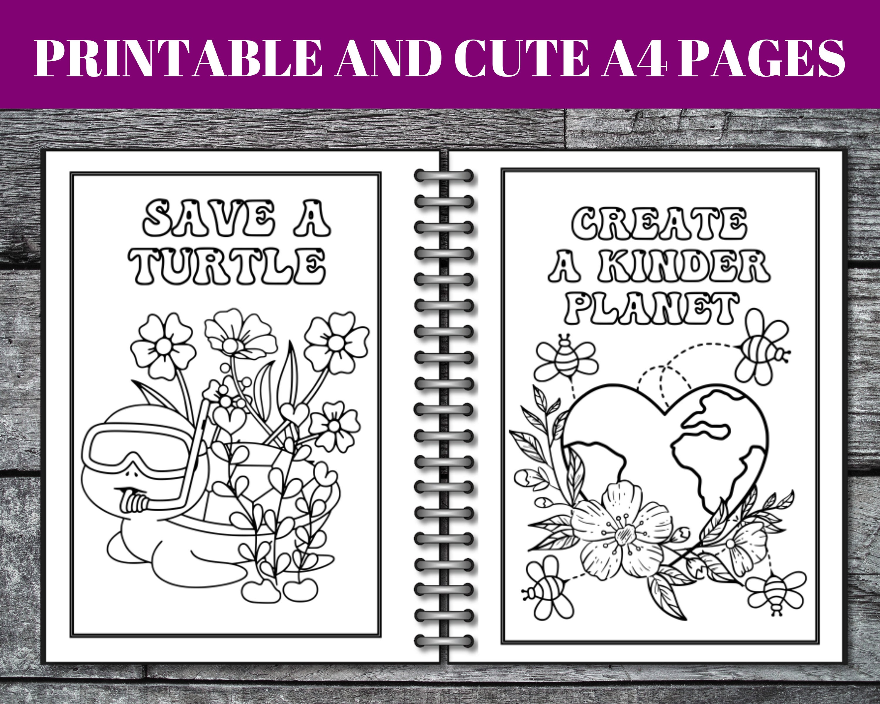 30 Earth Day Coloring Page PRINTABLE Nature Activity Planet - Etsy UK