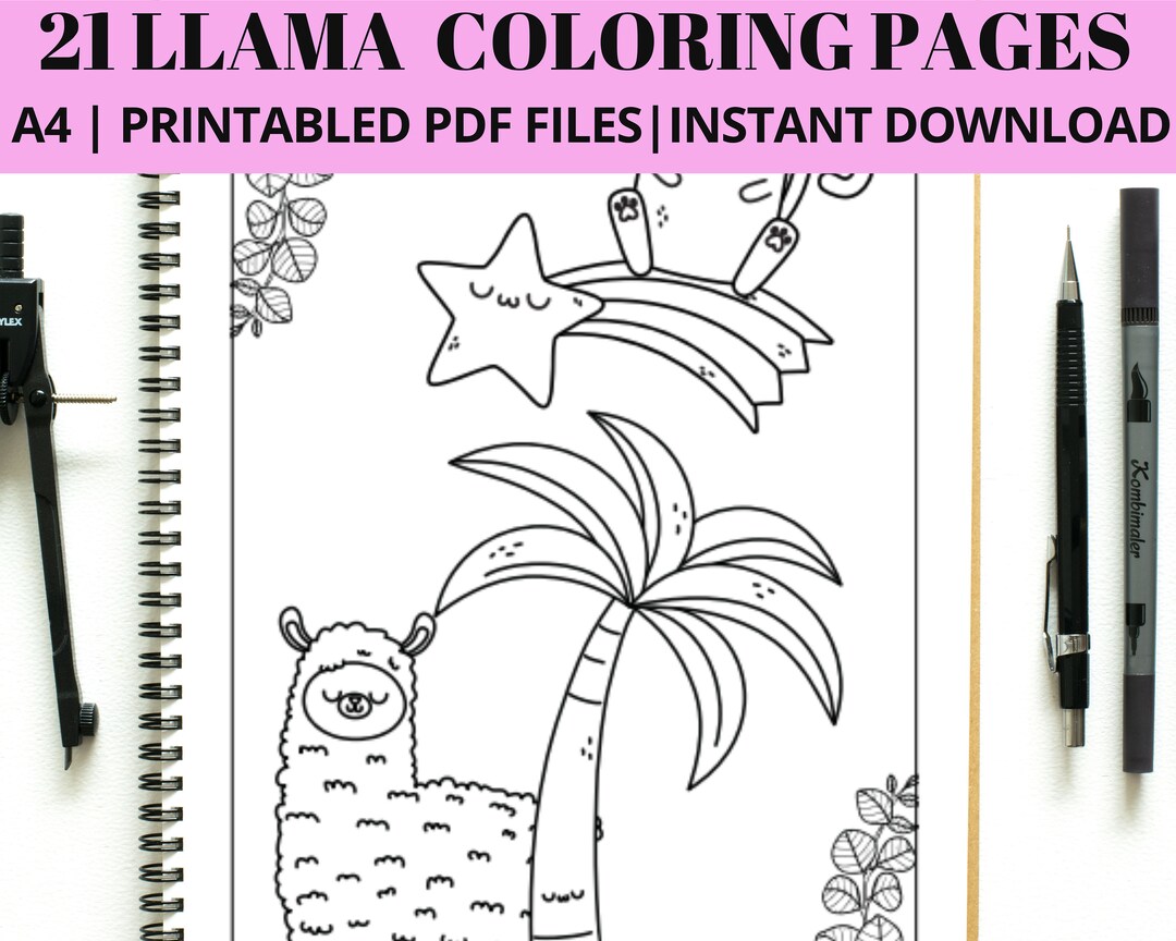 20+ Llama Coloring Pages, Printable Pages, Cute Llama Coloring Book ...