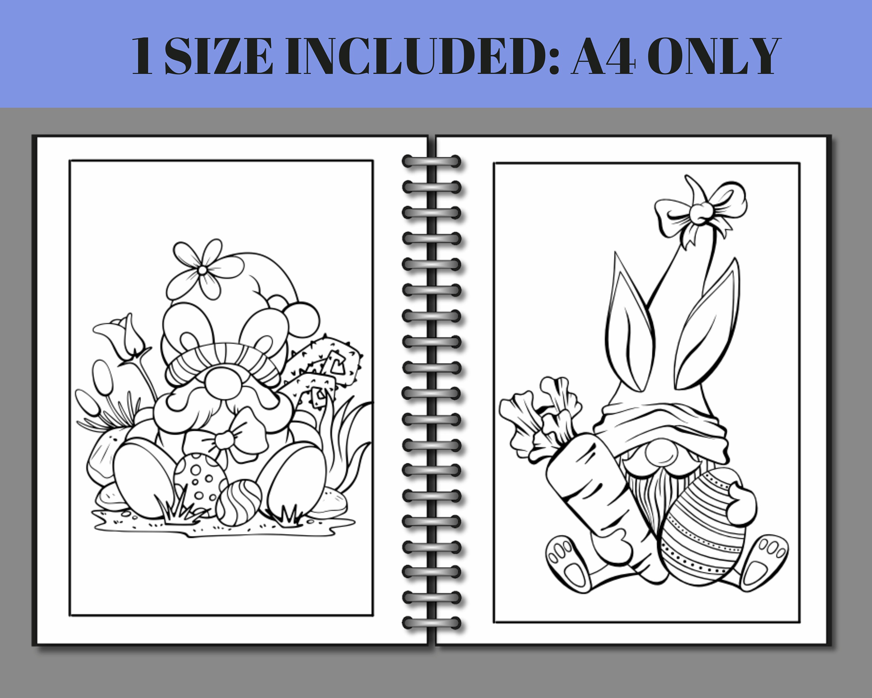100 Easter Gnomes Coloring Pages | Printable Coloring Book | Instant ...