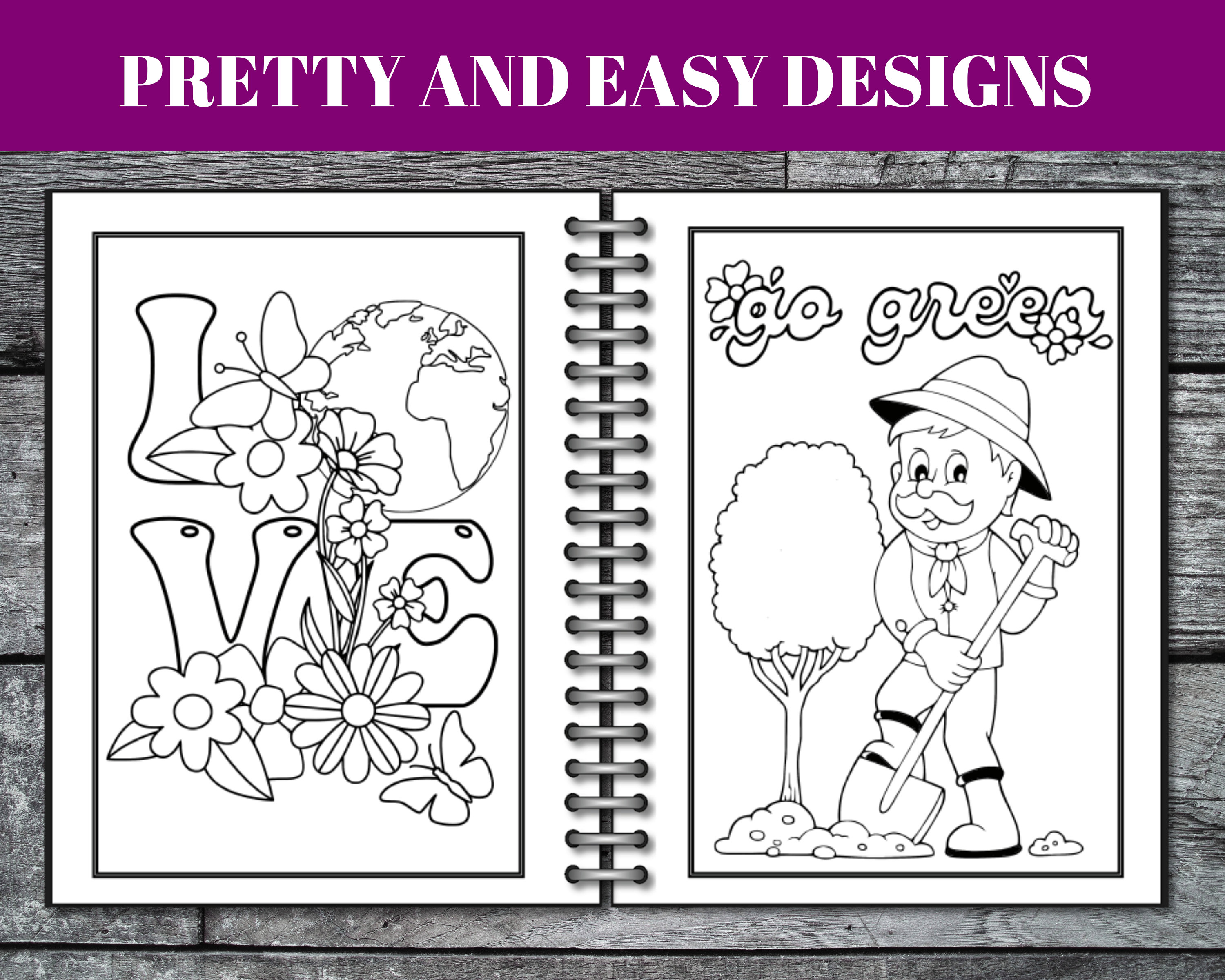 30 Earth Day Coloring Page PRINTABLE Nature Activity Planet - Etsy UK