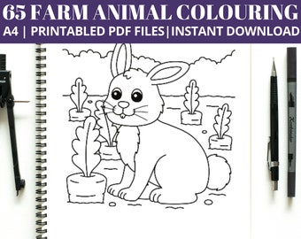 Farm Animal Coloring Pages for Kids, Farm Activity Sheet, Farm Birthday ...