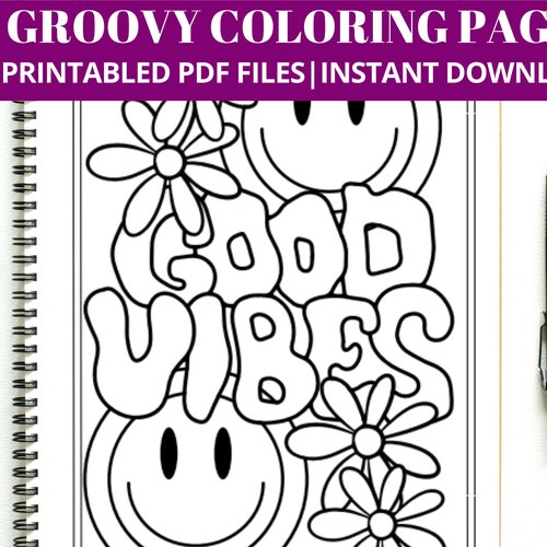 50 Groovy Coloring Pages Kids Coloring Sheets Groovy - Etsy