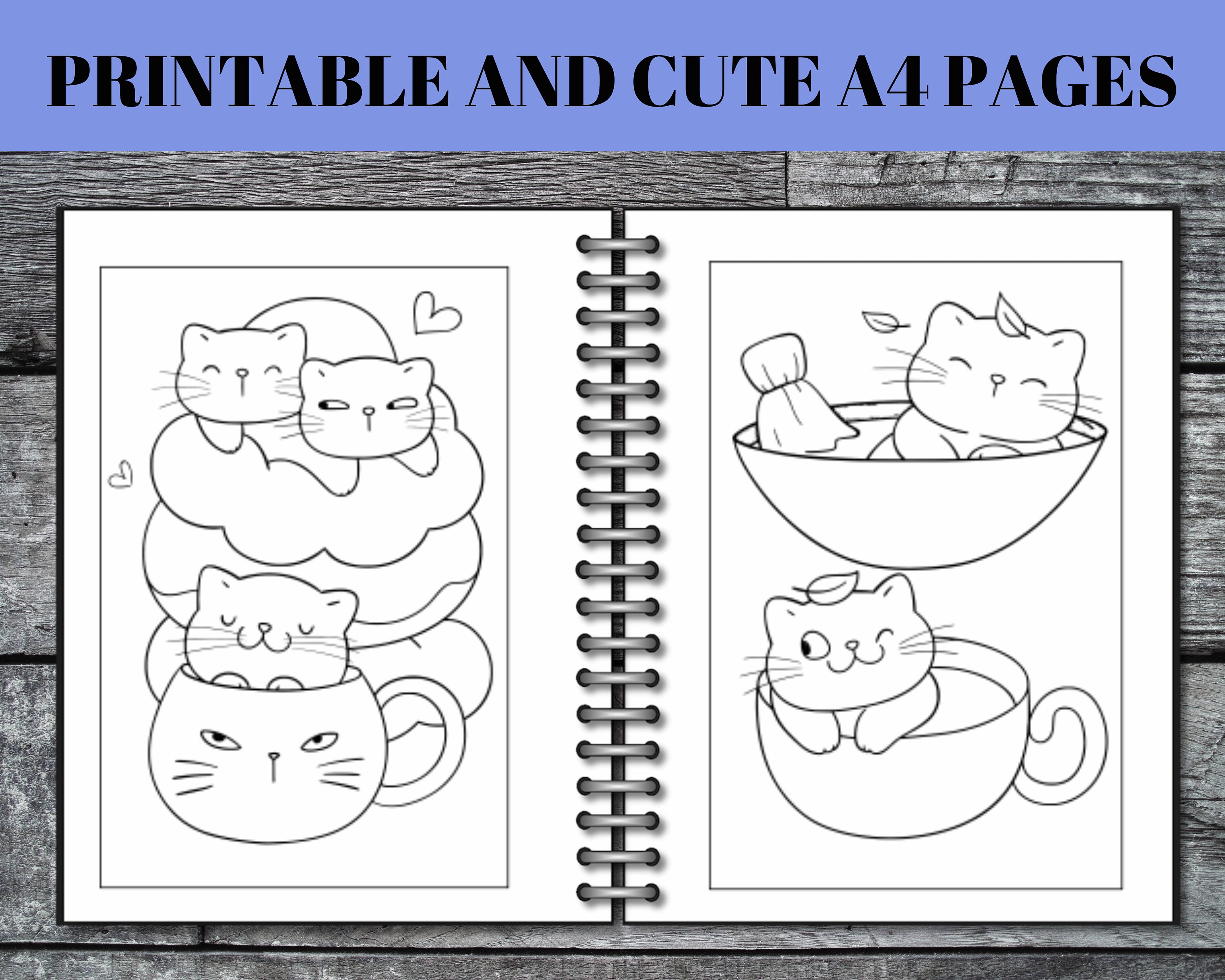 50 Cat Coloring Pages, Printable Cat Coloring Pages for Kids, Boys ...