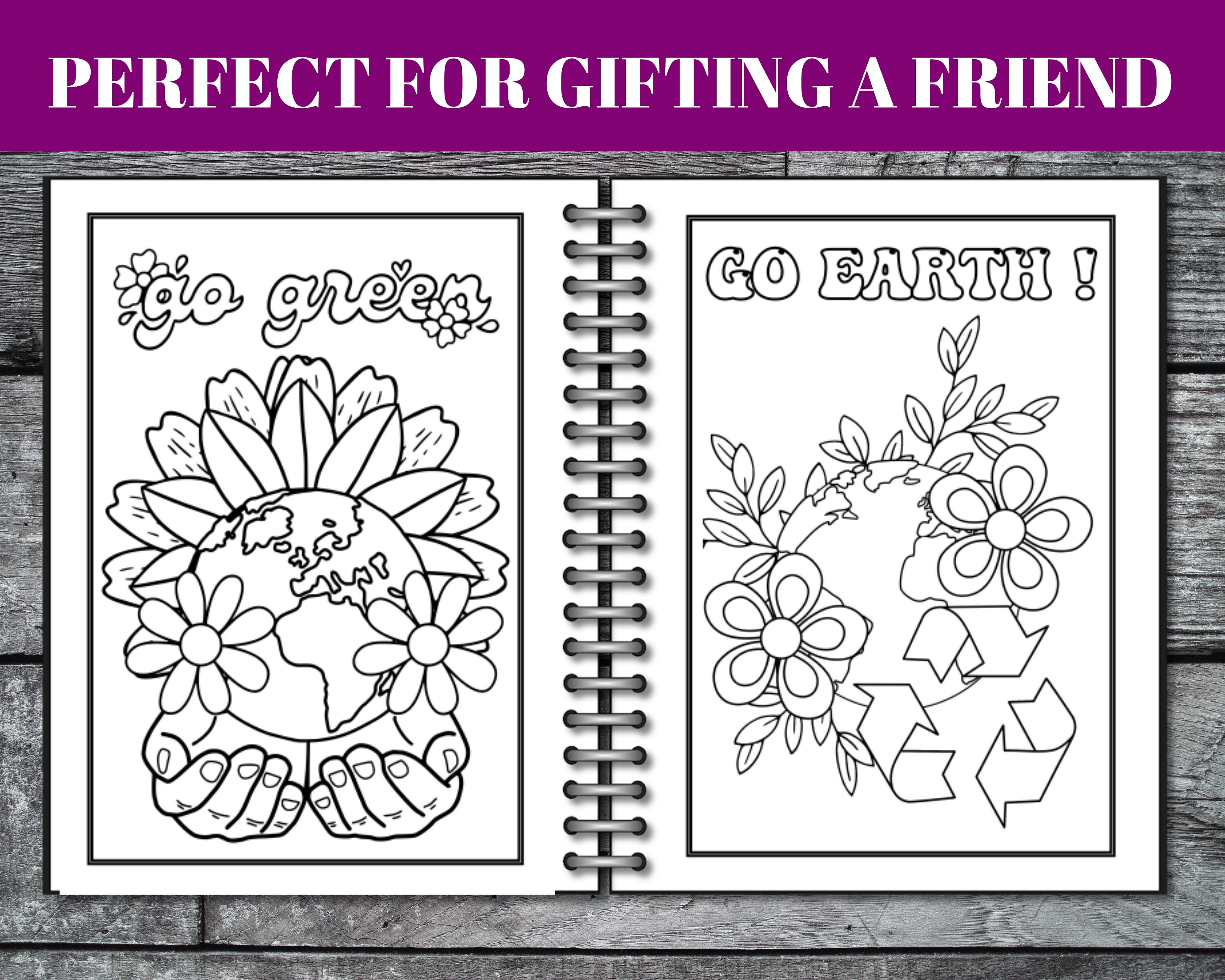 30 Earth Day Coloring Page PRINTABLE, Nature Activity, Planet Earth ...