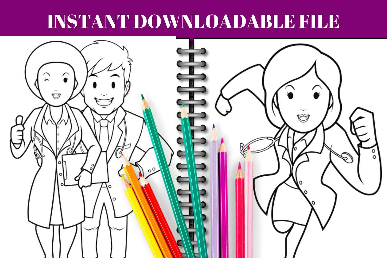 20 Doctor Coloring Pages Doctor Doodle Medical Activity Dr Coloring ...