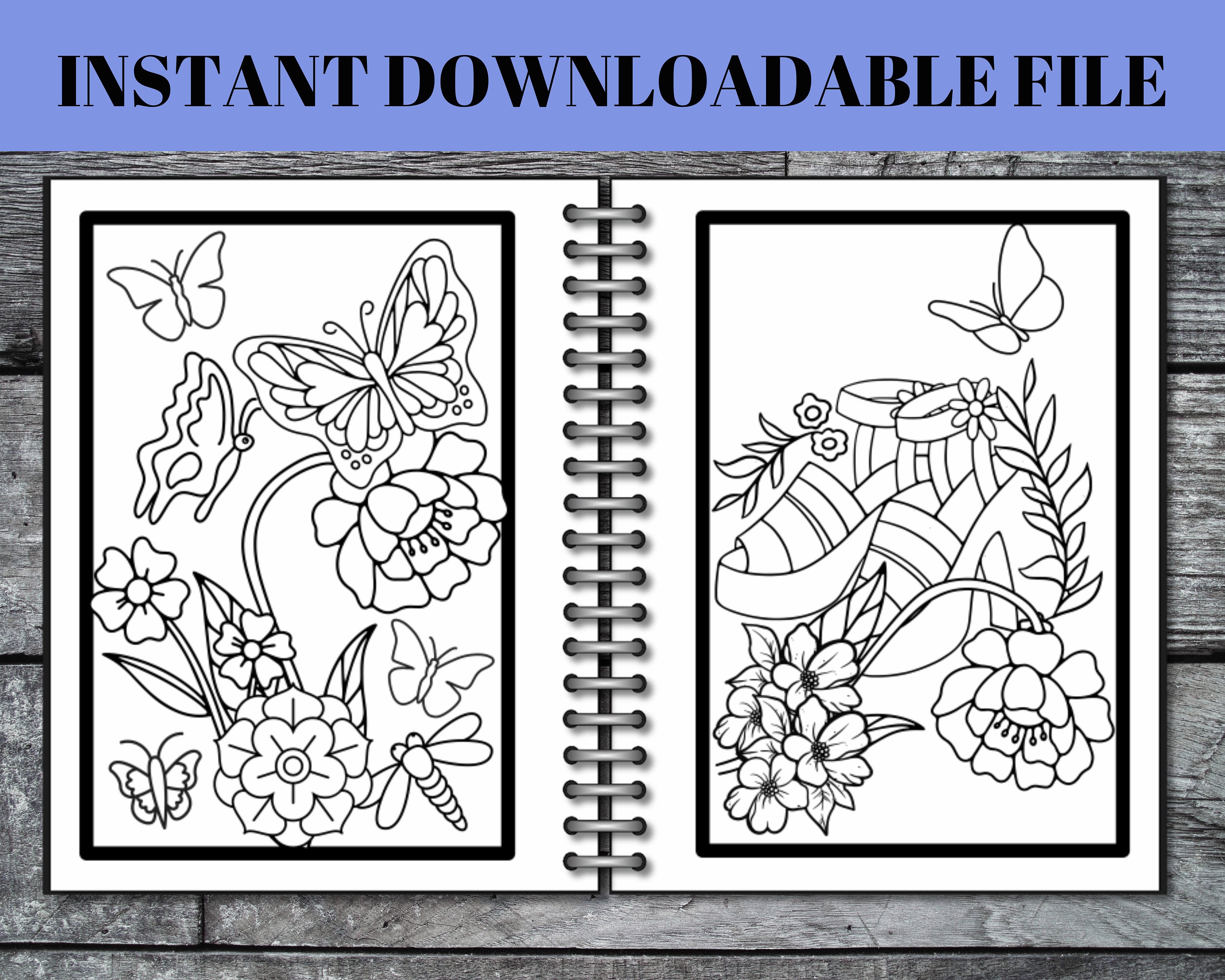 50 Nature Coloring Pages, Vegetable Garden, Spring Flowers, Forest ...