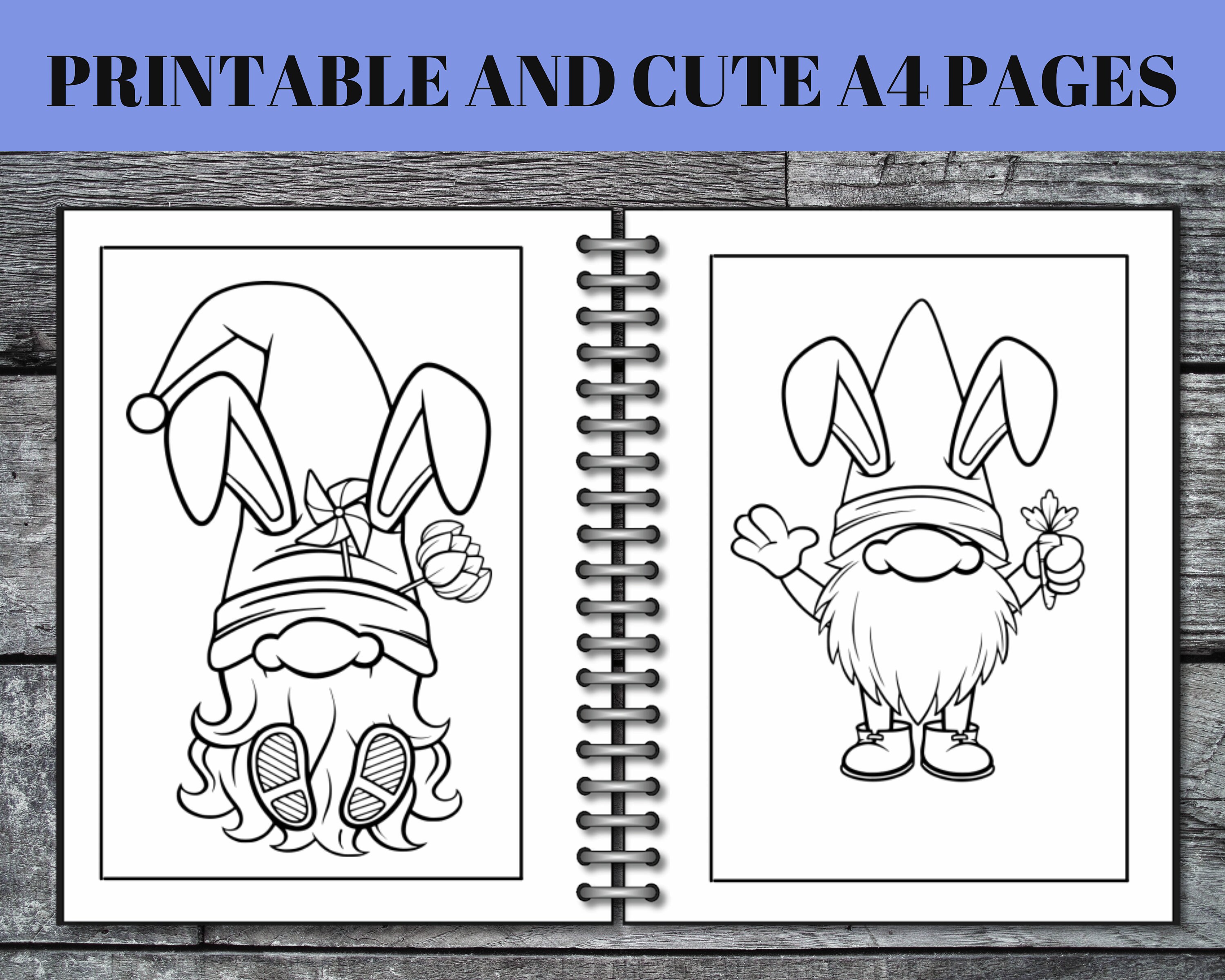 100 Easter Gnomes Coloring Pages Printable Coloring Book Instant ...