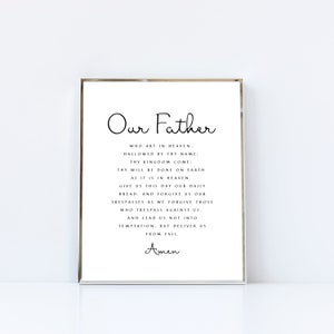 Lord's Prayer, Our Father, Digital Download, Scripture Wall Art ...
