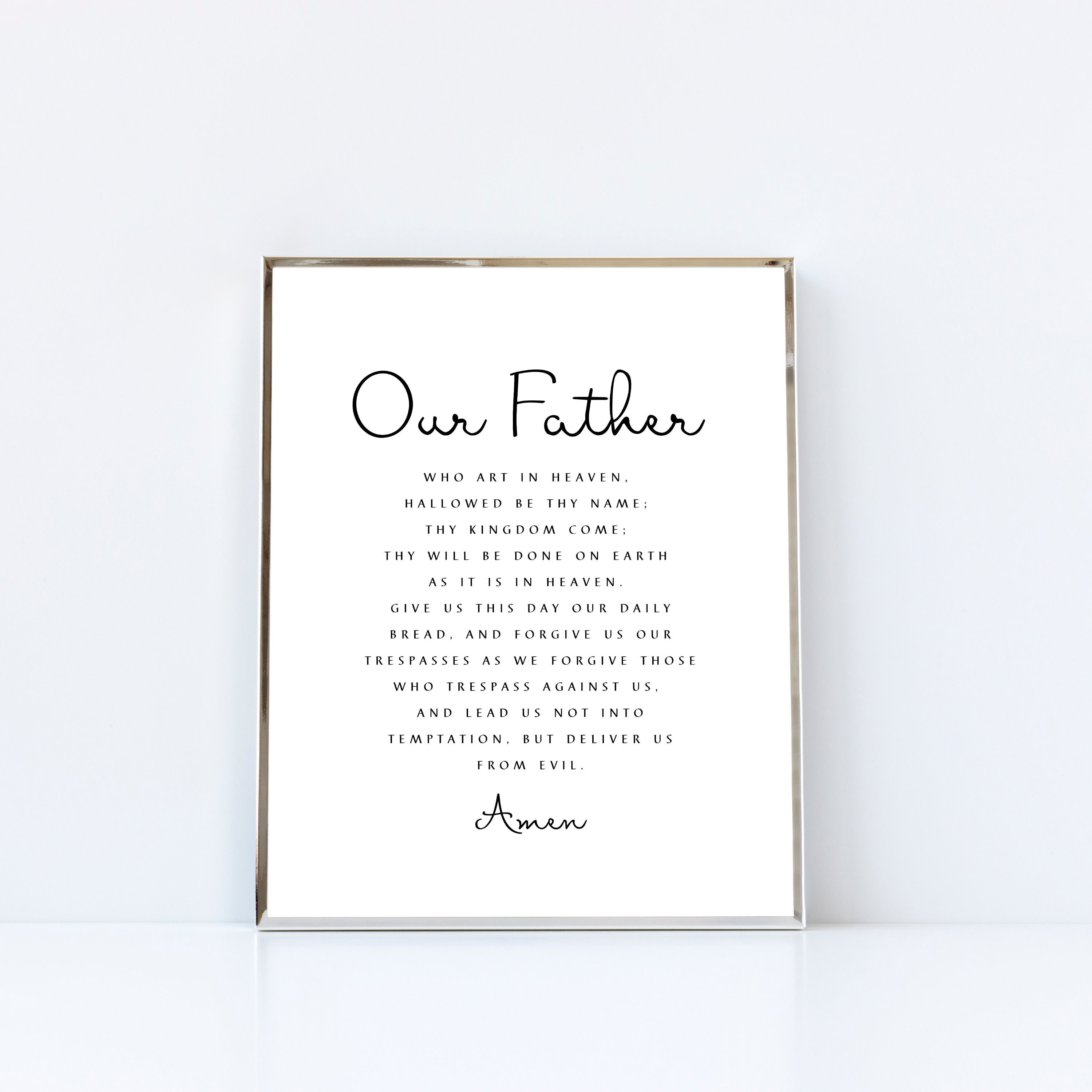 Lord's Prayer, Our Father, Digital Download, Scripture Wall Art ...