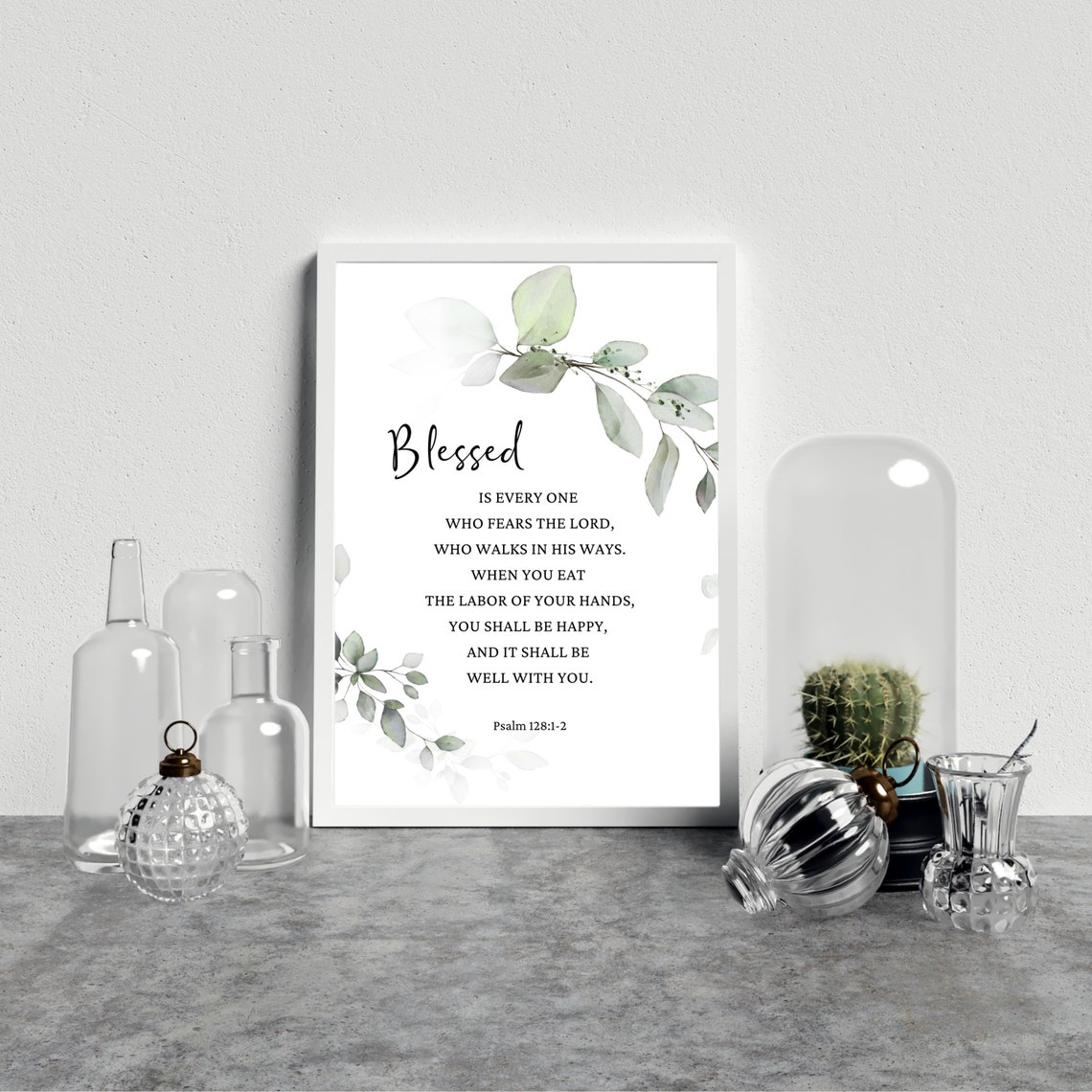 Psalm 128:1-2, Digital Download, Scripture Wall Art, Watercolour ...