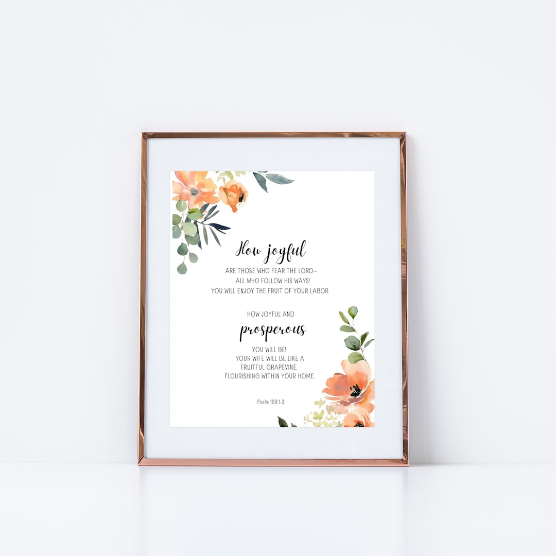 Psalm 128:1-3, Digital Download, Scripture Wall Art, Printable, Bible ...