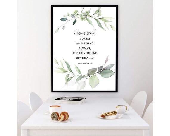 Matthew 28:20 Digital Download Scripture Wall Art | Etsy
