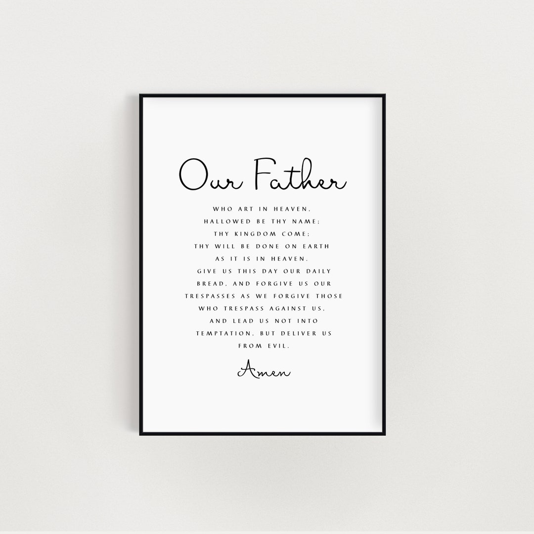 Lord's Prayer, Our Father, Digital Download, Scripture Wall Art ...
