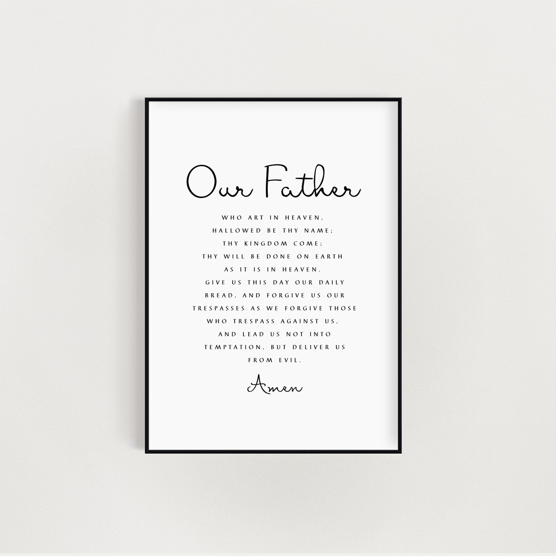 Lord's Prayer, Our Father, Digital Download, Scripture Wall Art ...